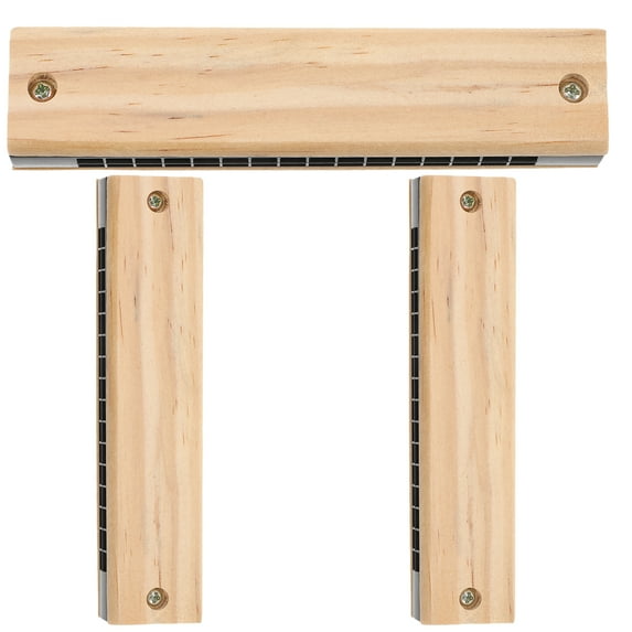 HONMEET Wooden Double Row 16 Holes Kids Harmonica 3pcs Educational Toy ...