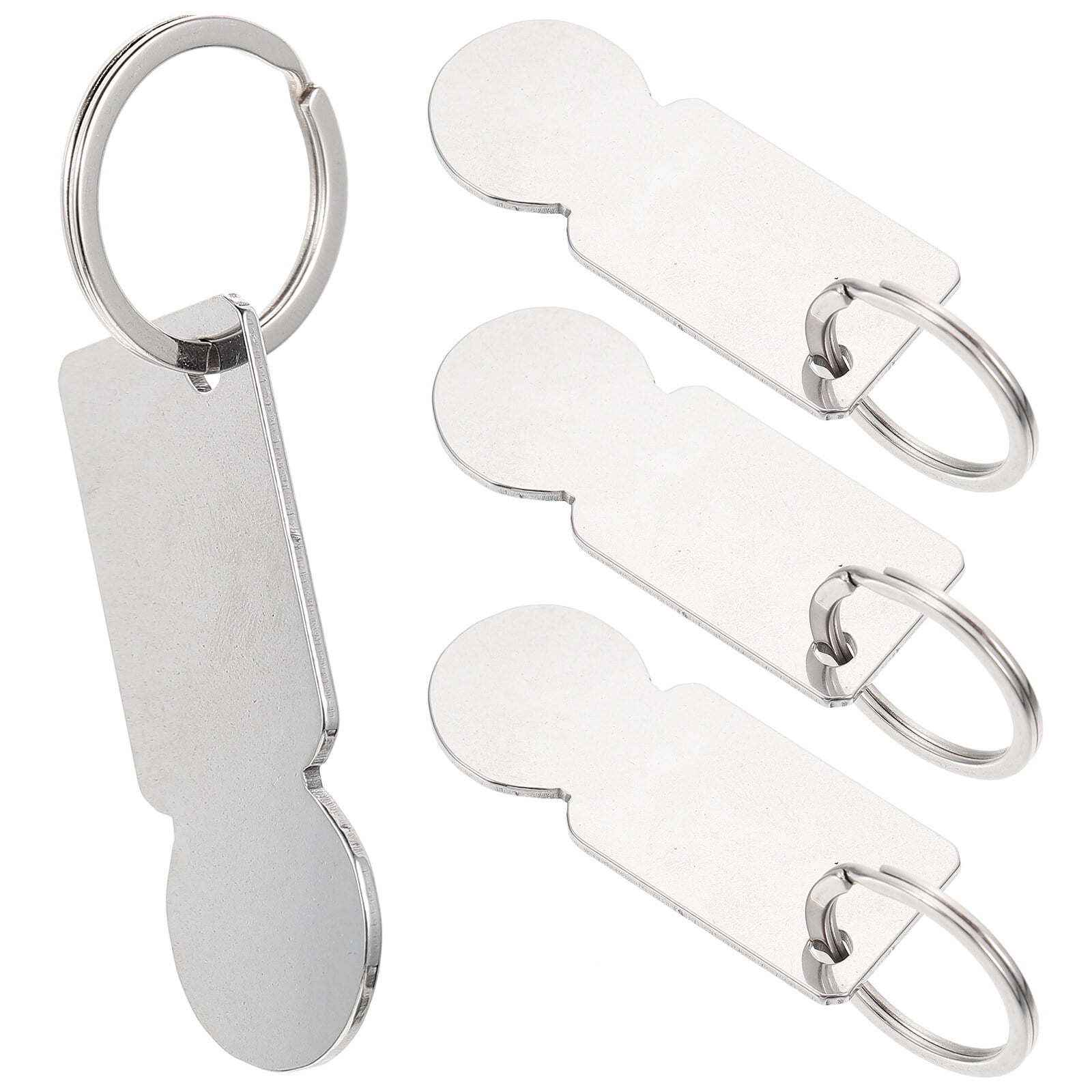RODSHAKE 4Pcs Shopping Trolley Tokens Metal Trolley Key Ring Shopping ...