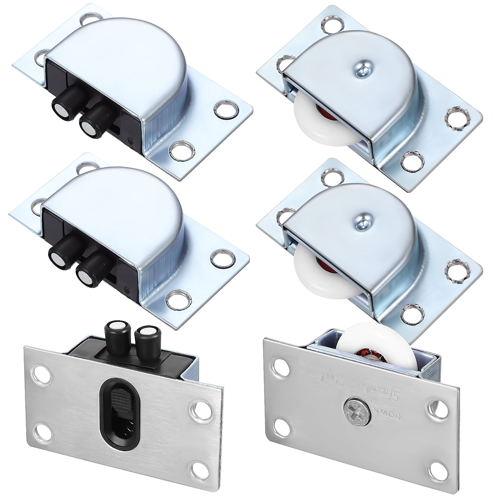 HONMEET Rodashake 6Pack Silver Sliding Door Hardware Wheel Retractable ...
