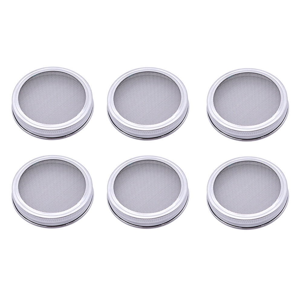 RODSHAKE 6pcs Sprouting Jar Lid Stainless Steel Strainer Lid For Wide ...