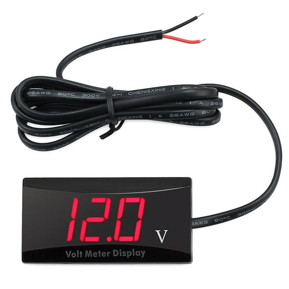 HONMEET Digital Display Voltmeter Red Waterproof for Motorbike and Car ...
