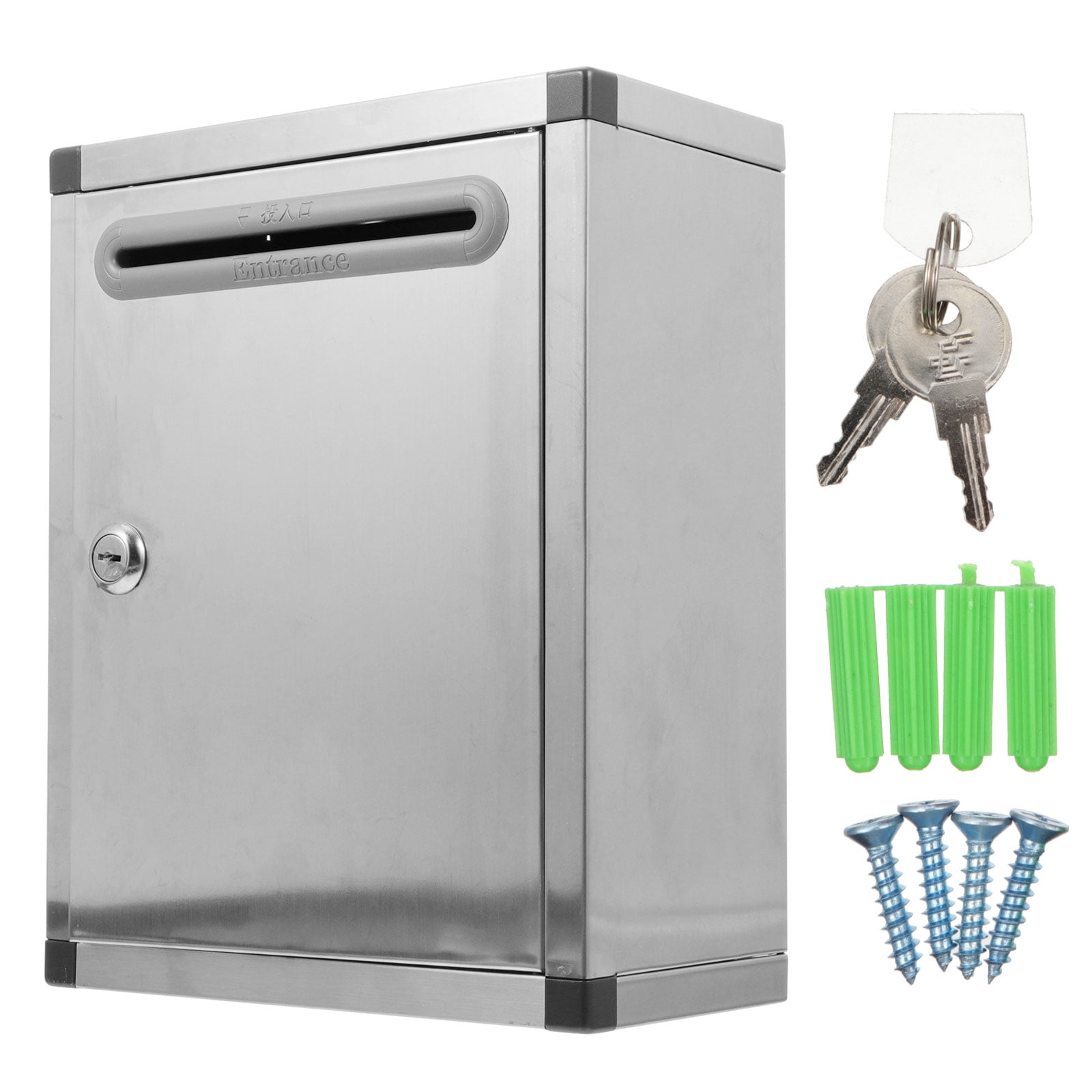 HONMEET Stainless Steel Wall Mount Mailbox Rodshake Simple Design ...