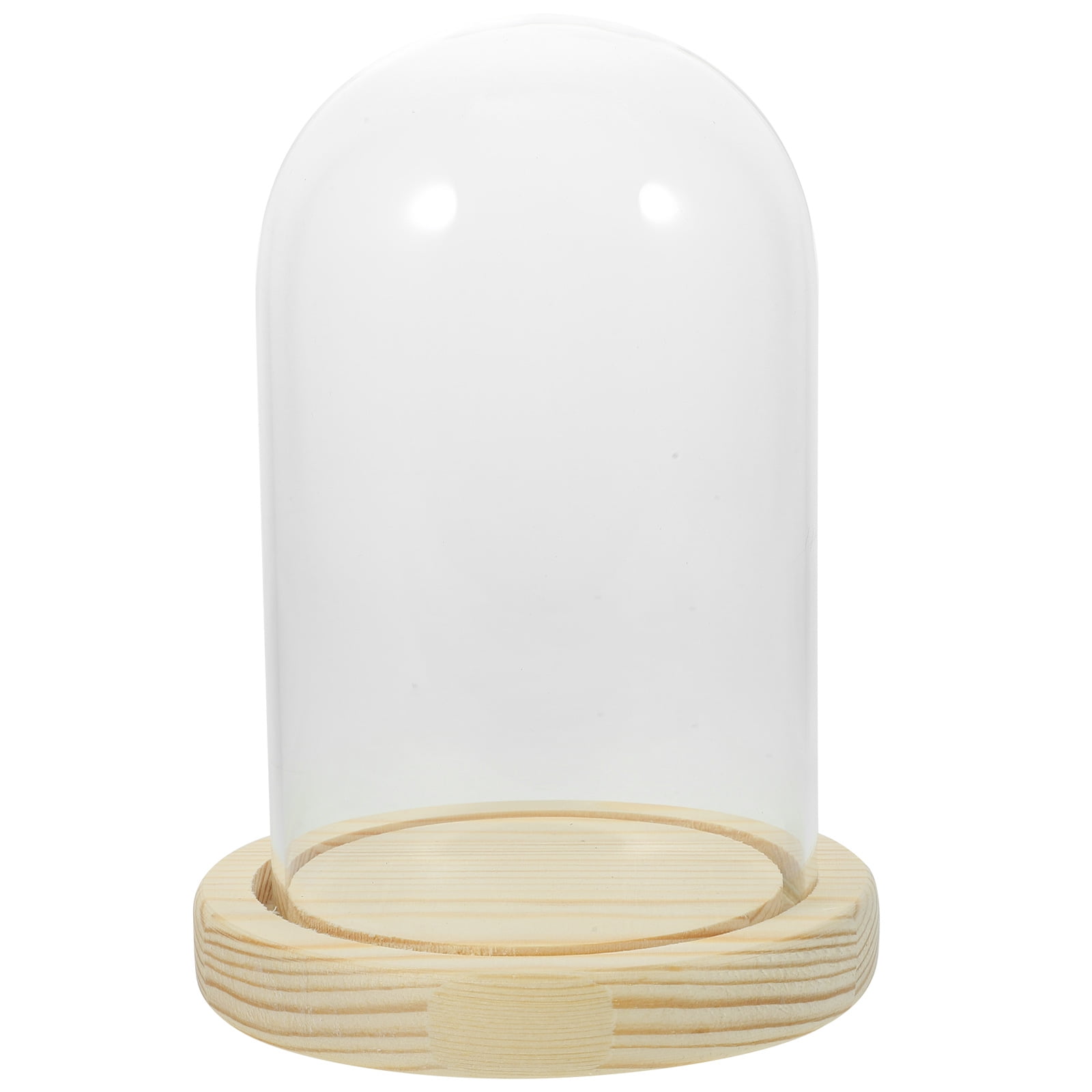 HONMEET Rodshake Round Glass Display Dome with Wooden Base for Dried ...