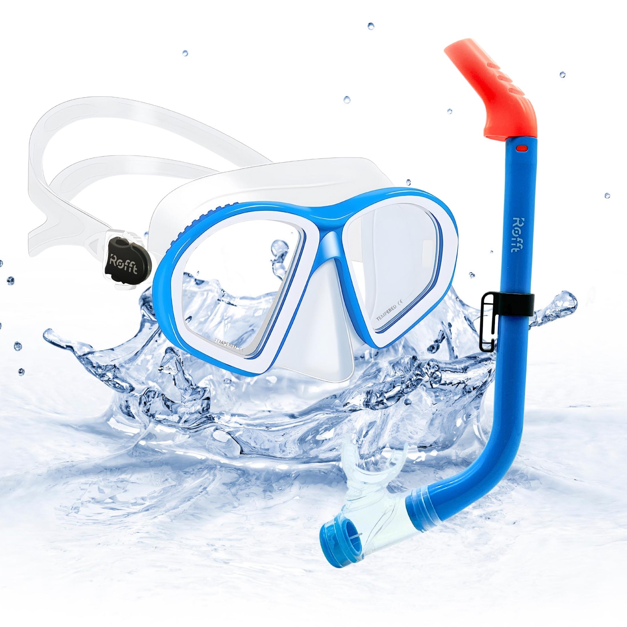 ROFFT Kids Snorkel mask Kit - adjustable snorkeling gear for kids with ...