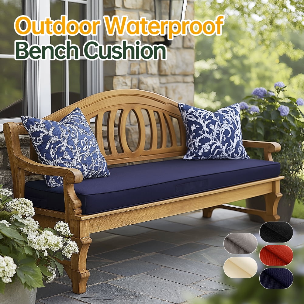 Outdoor Bench Cushion: Waterproof and Fade Resistant Patio Furniture ...