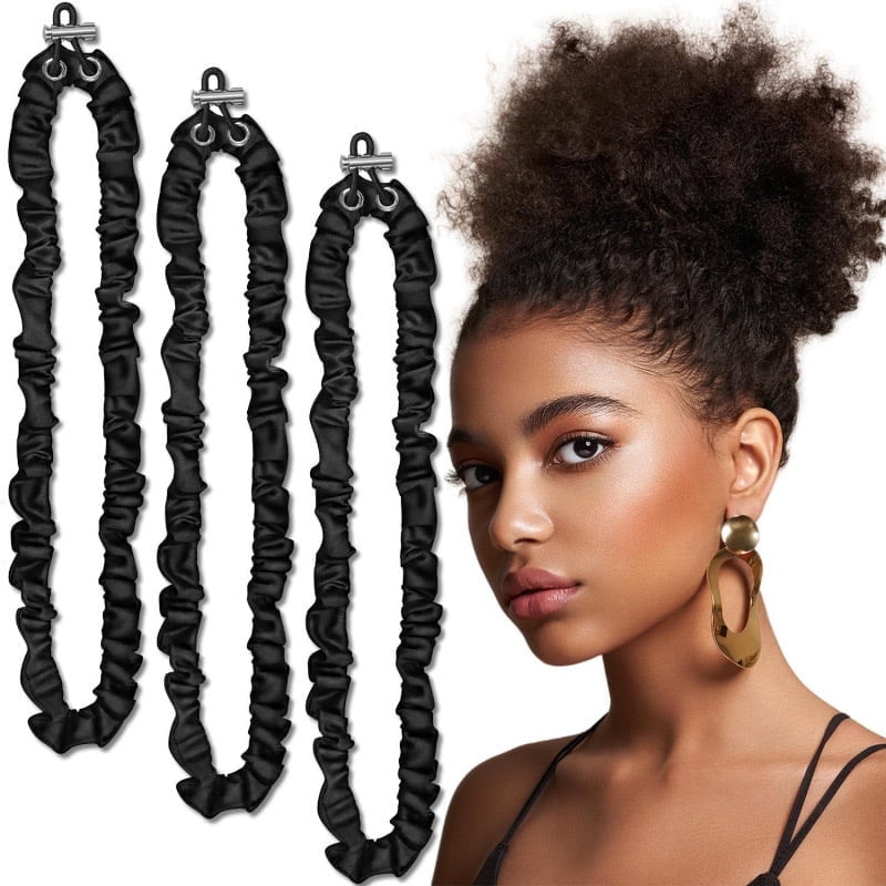 ROHAJSHOP 3 Ct Adjustable Elastic Hair Tie, Black - Walmart.com