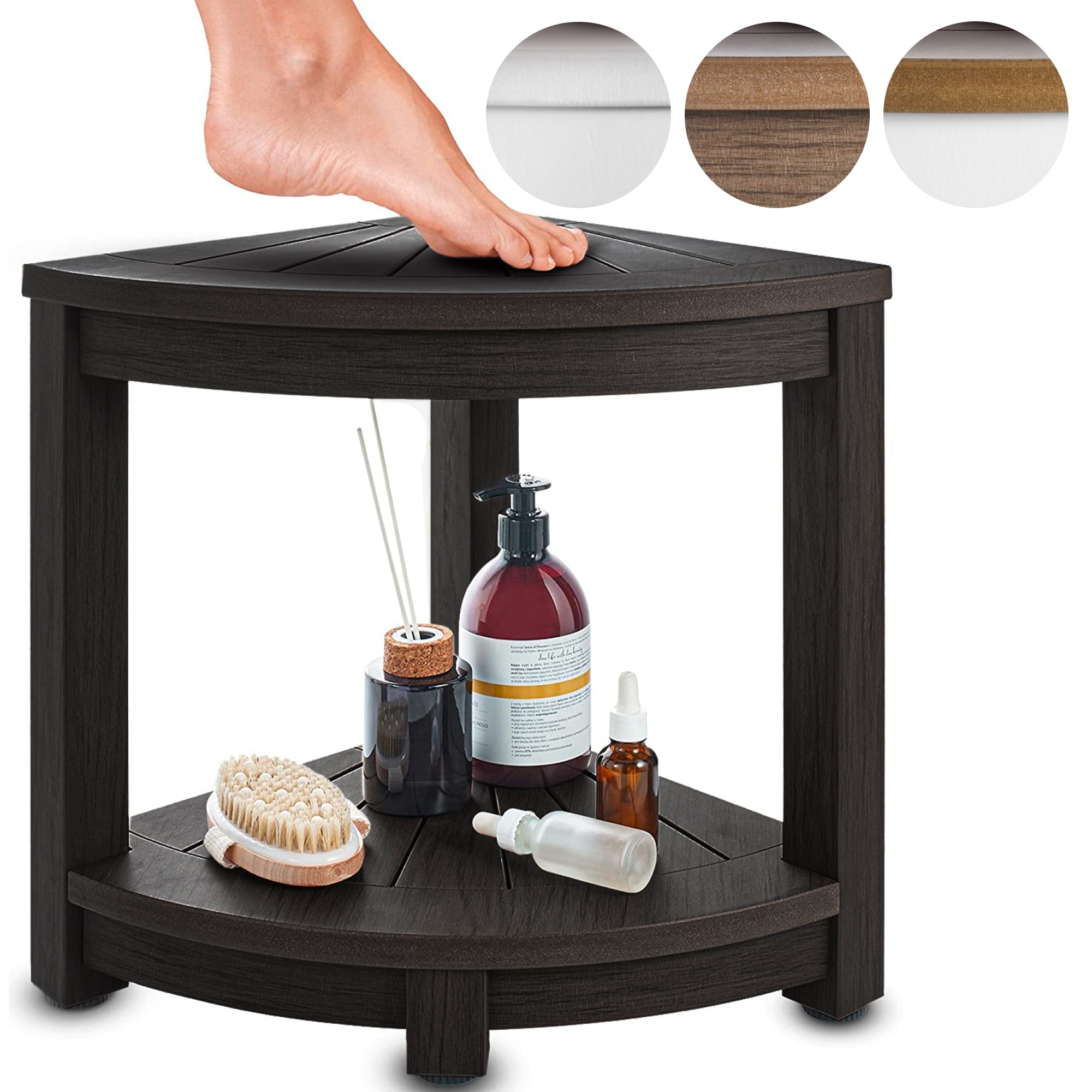 ROHKEX, 1-Piece, Corner Shower Stool, HPDE, Black - Walmart.com