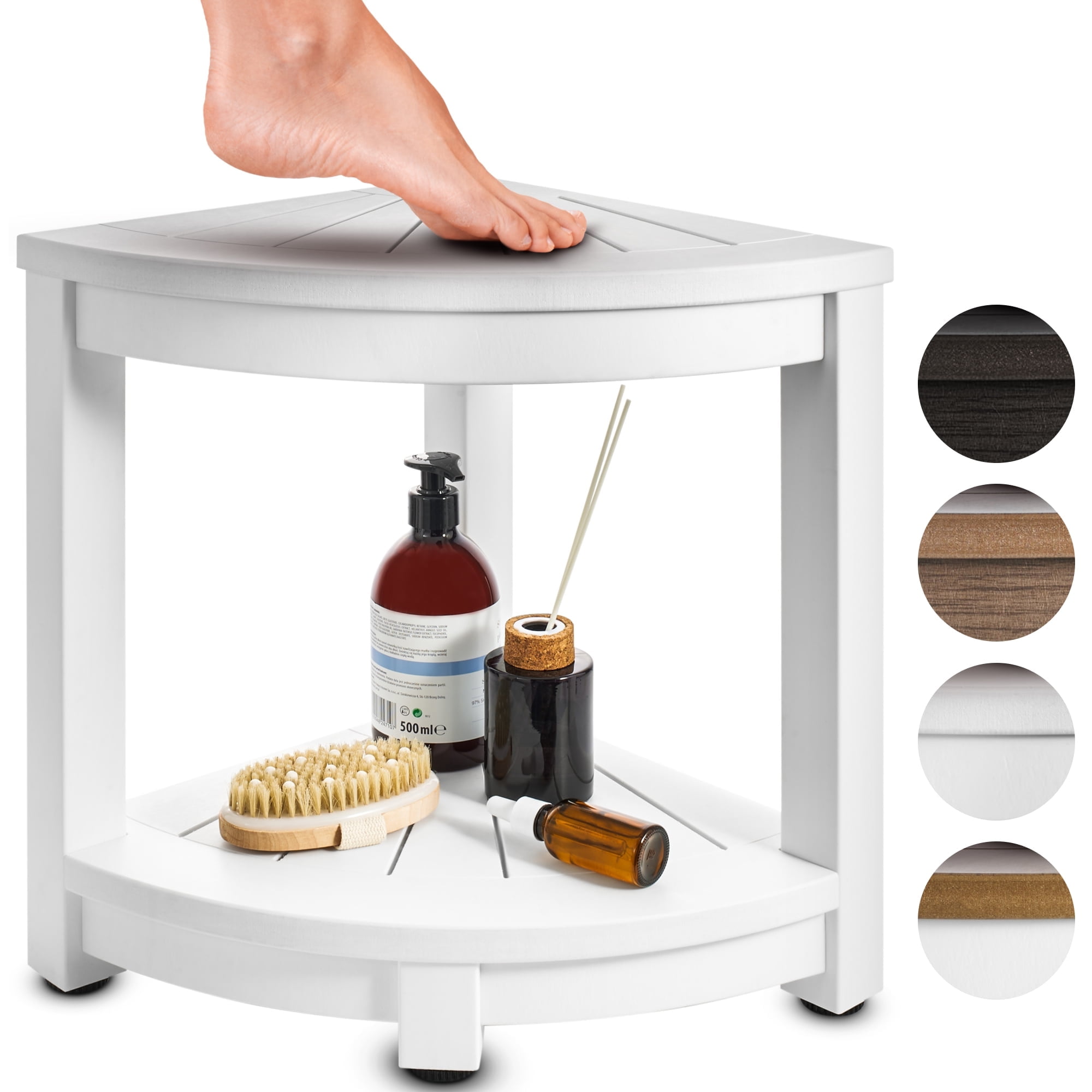 ROHKEX, 1-Piece, Corner Shower Stool, HPDE, White - Walmart.com