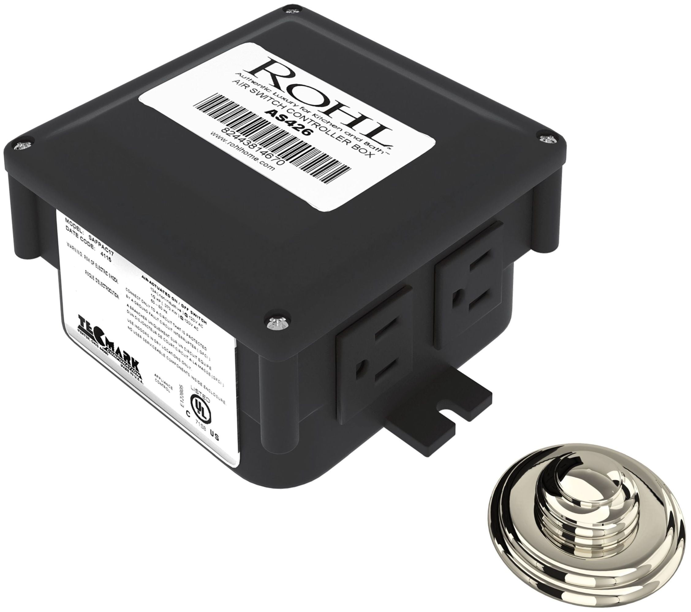 ROHL CORPORATION AS550, Polished Nickel Air Switch Garbage Disposal ...