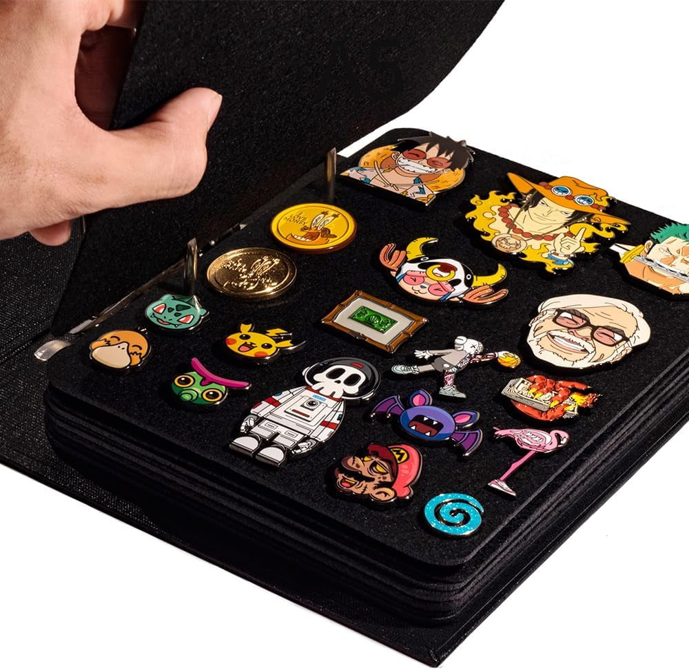 ROKE - Enamel Pin Display Board, Pin Binder Display Trade Your Pins ...