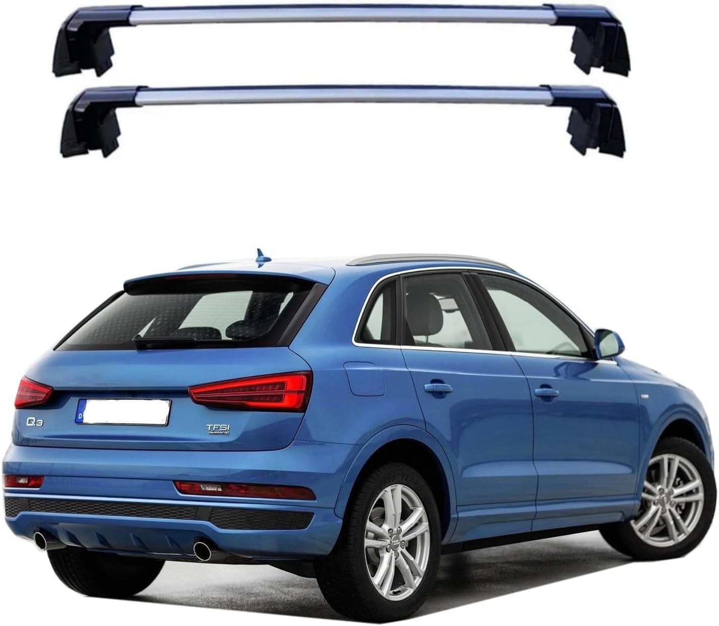ROKIOTOEX Coyote Roof Rail Crossbars Fits 2015-2018 Audi Q3, Silver ...