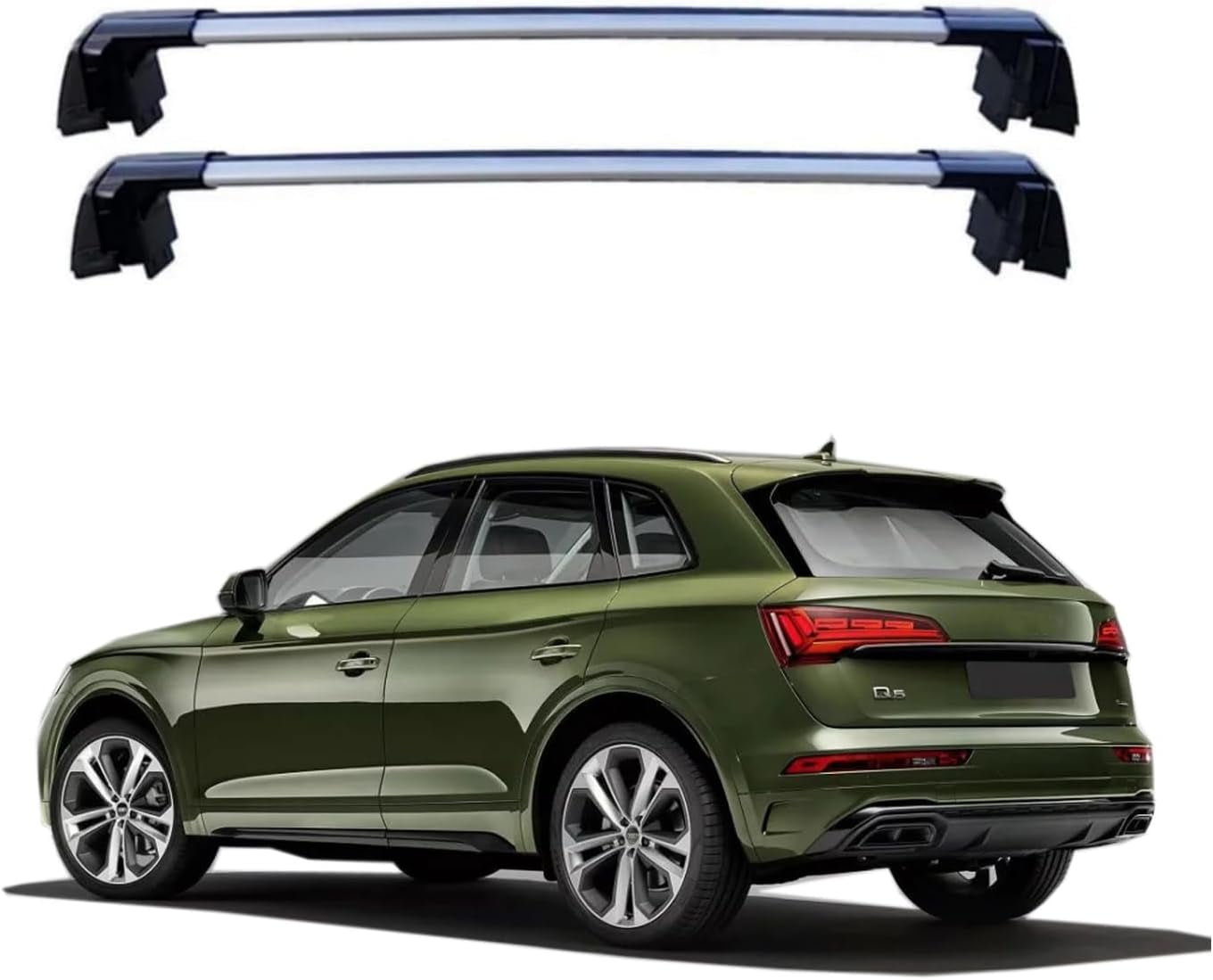 ROKIOTOEX Coyote Roof Rack Crossbars Fit for 2018-2024 AUD-i Q5, SQ5 PHEV Flush Side Rails ...