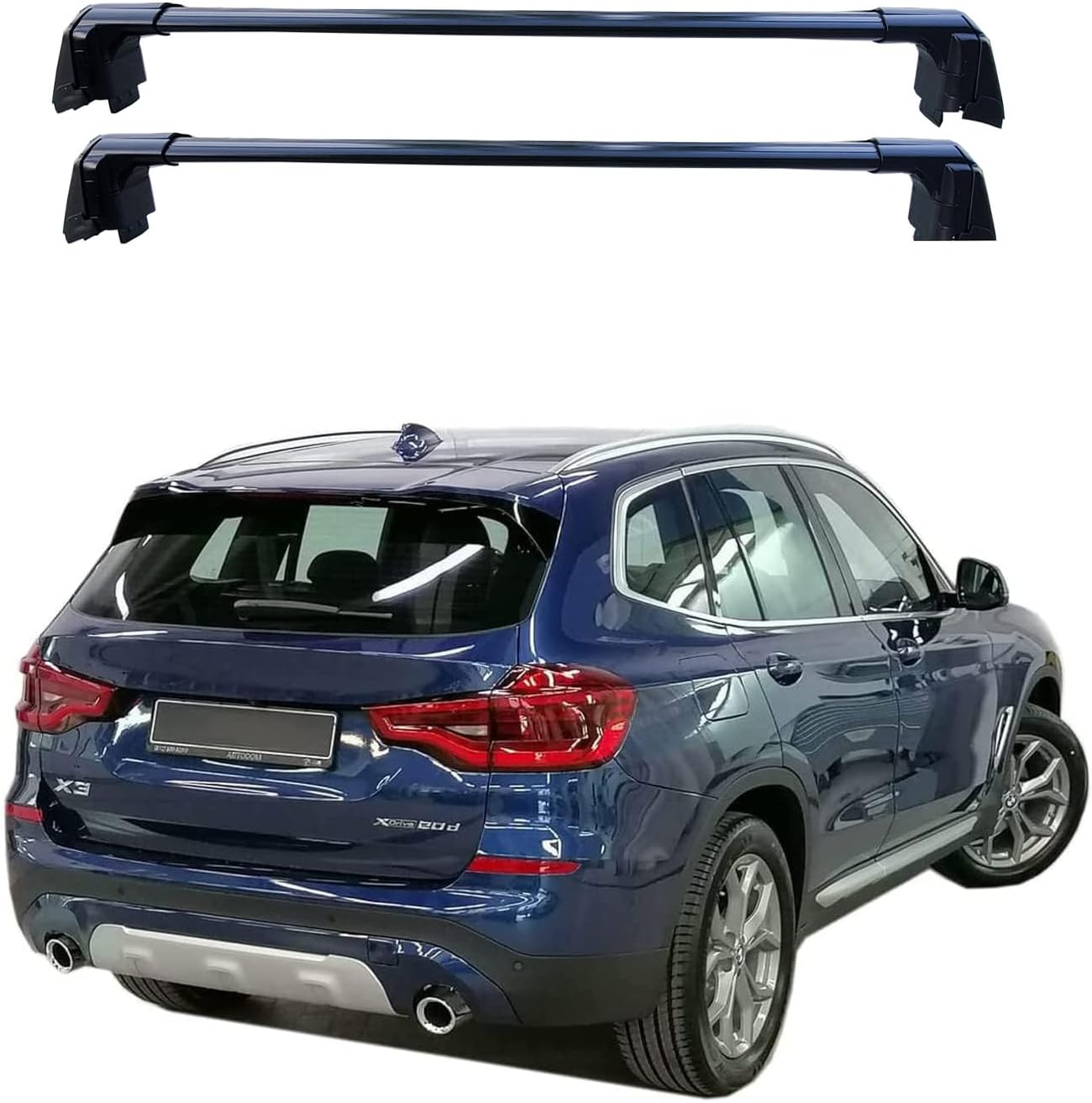 For BMW X3 (E83) 2003 2010 Gray Aluminium Roof Rack Cross Bars Lockable ...