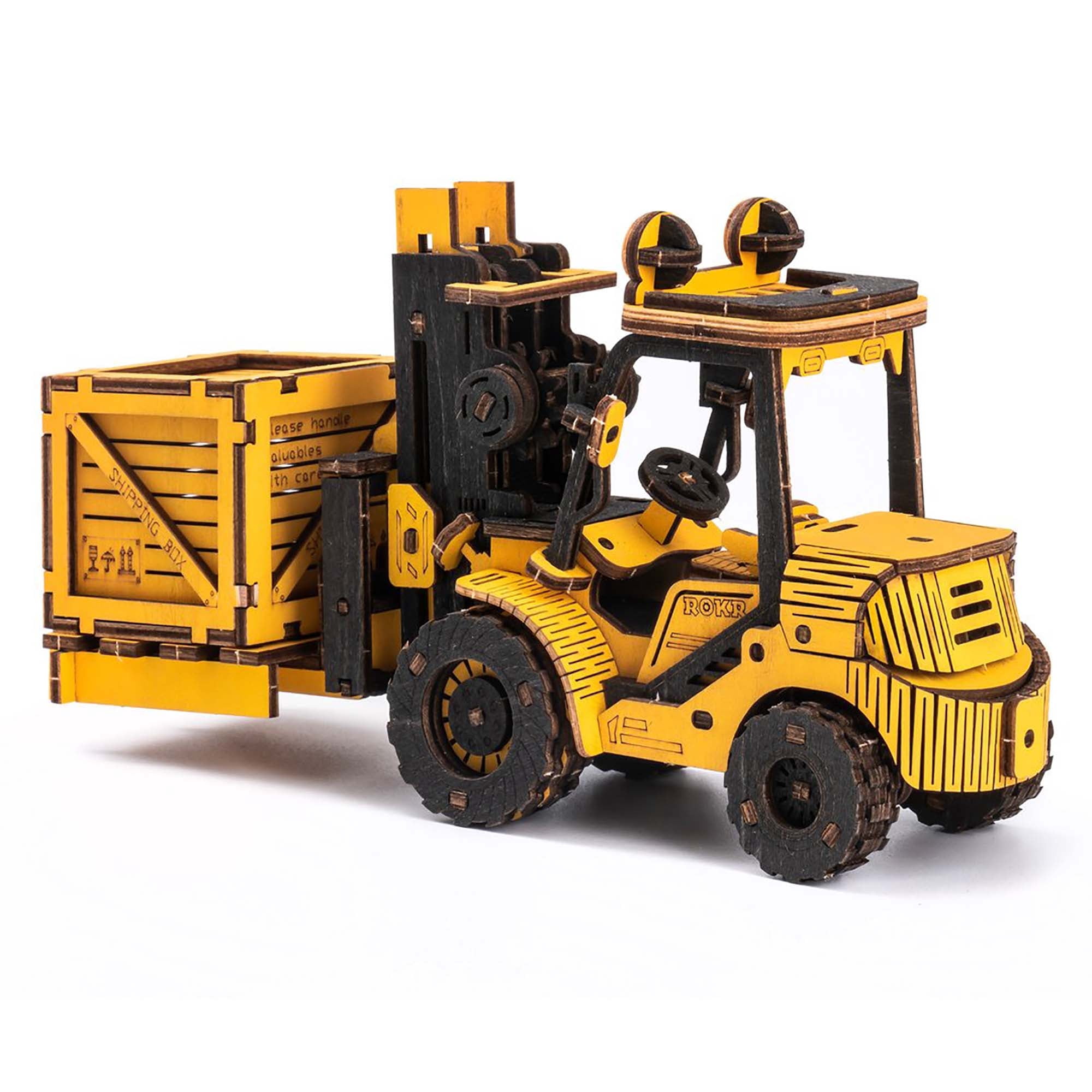 ROKR 3D Wooden Puzzle, Mechanical Model Building Set, Forklift ...