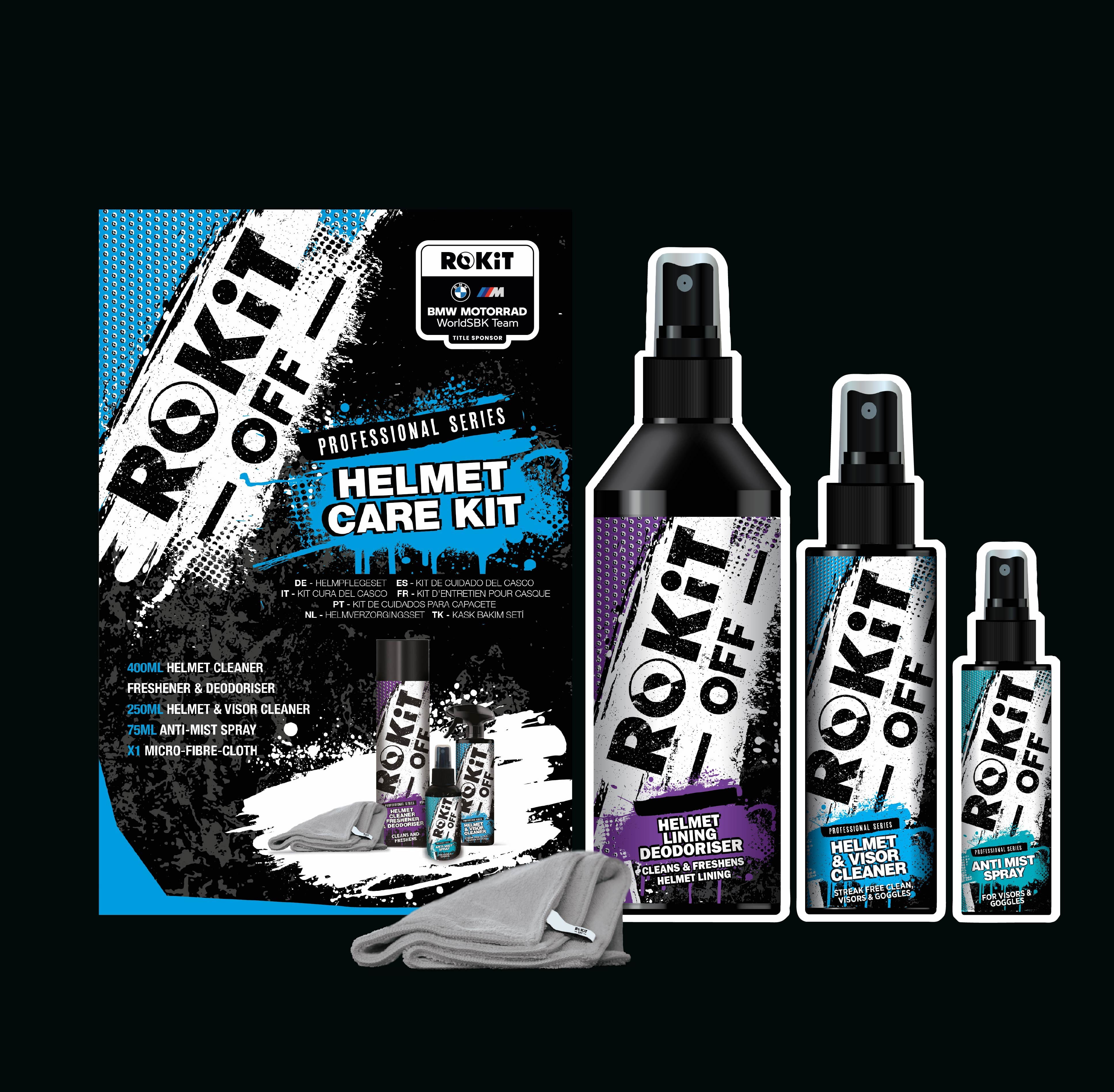 ROKiT-Off Helmet Care Kit || Includes Anti-Fog, Cleaner Polish, Helmet ...
