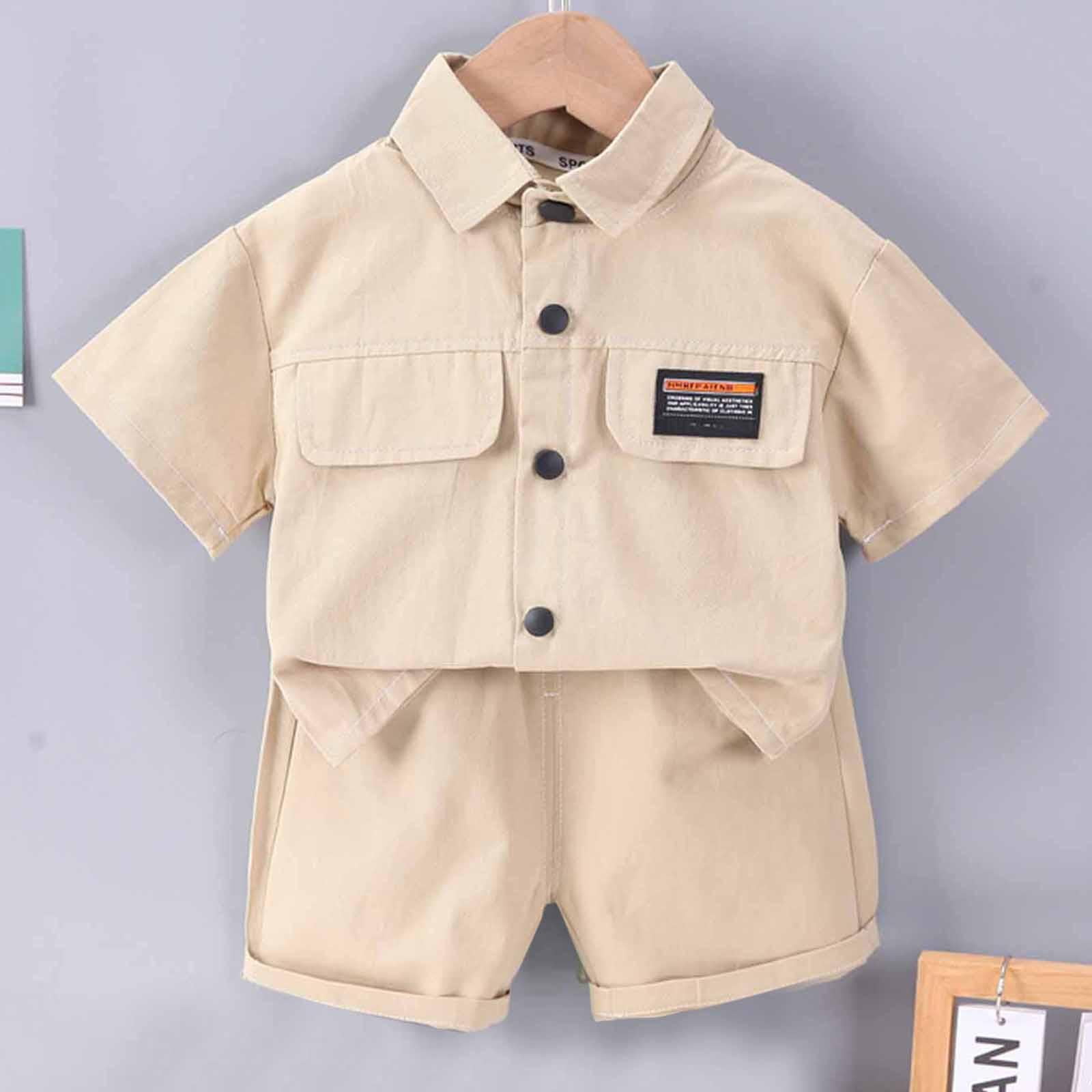 ROLKFUK Baby Boys Casual Shirts Outfit Set- Fashion Cute Crew Neck ...