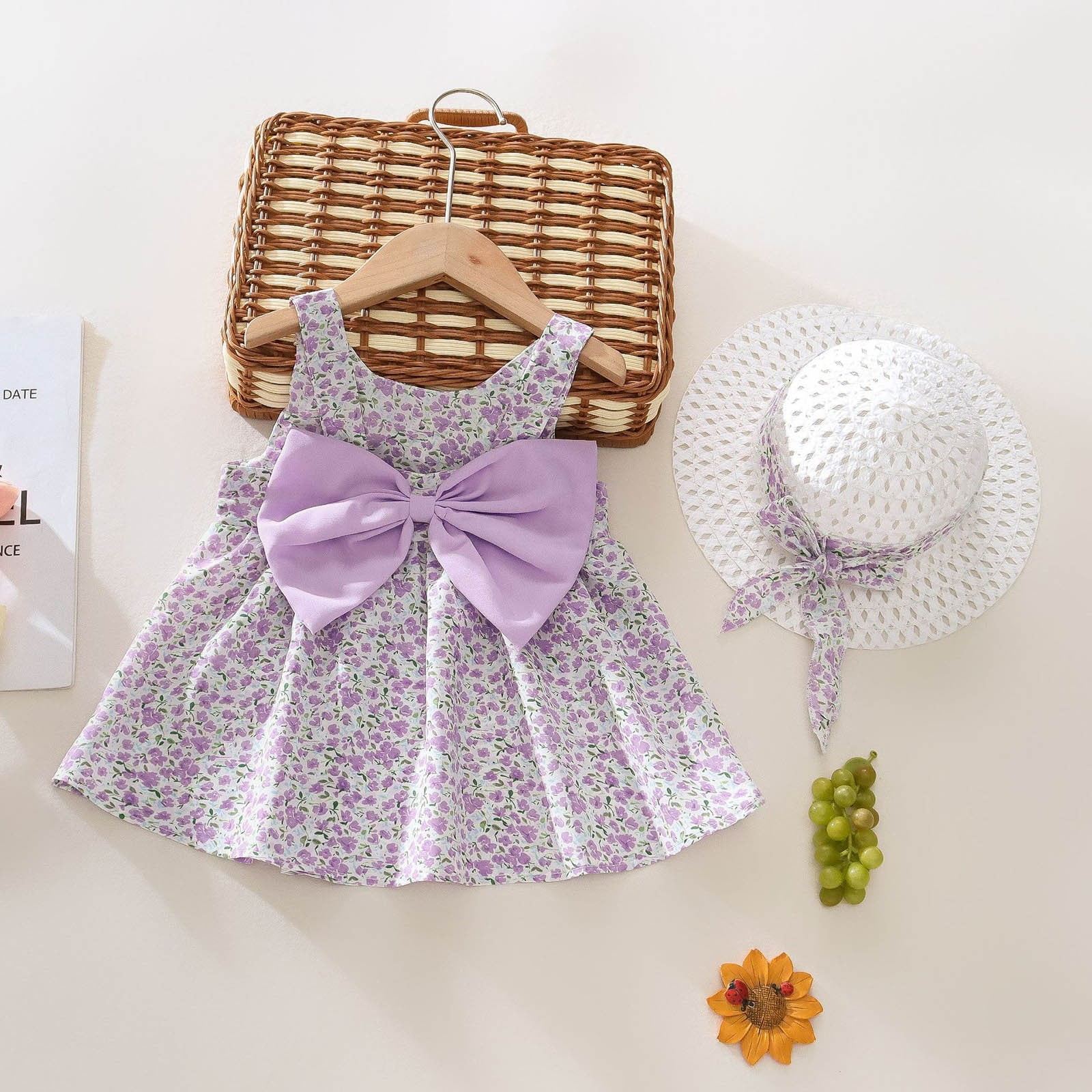 ROLKFUK Toddler Girls Sundresses, Sleeveless Cute Floral Print Party ...