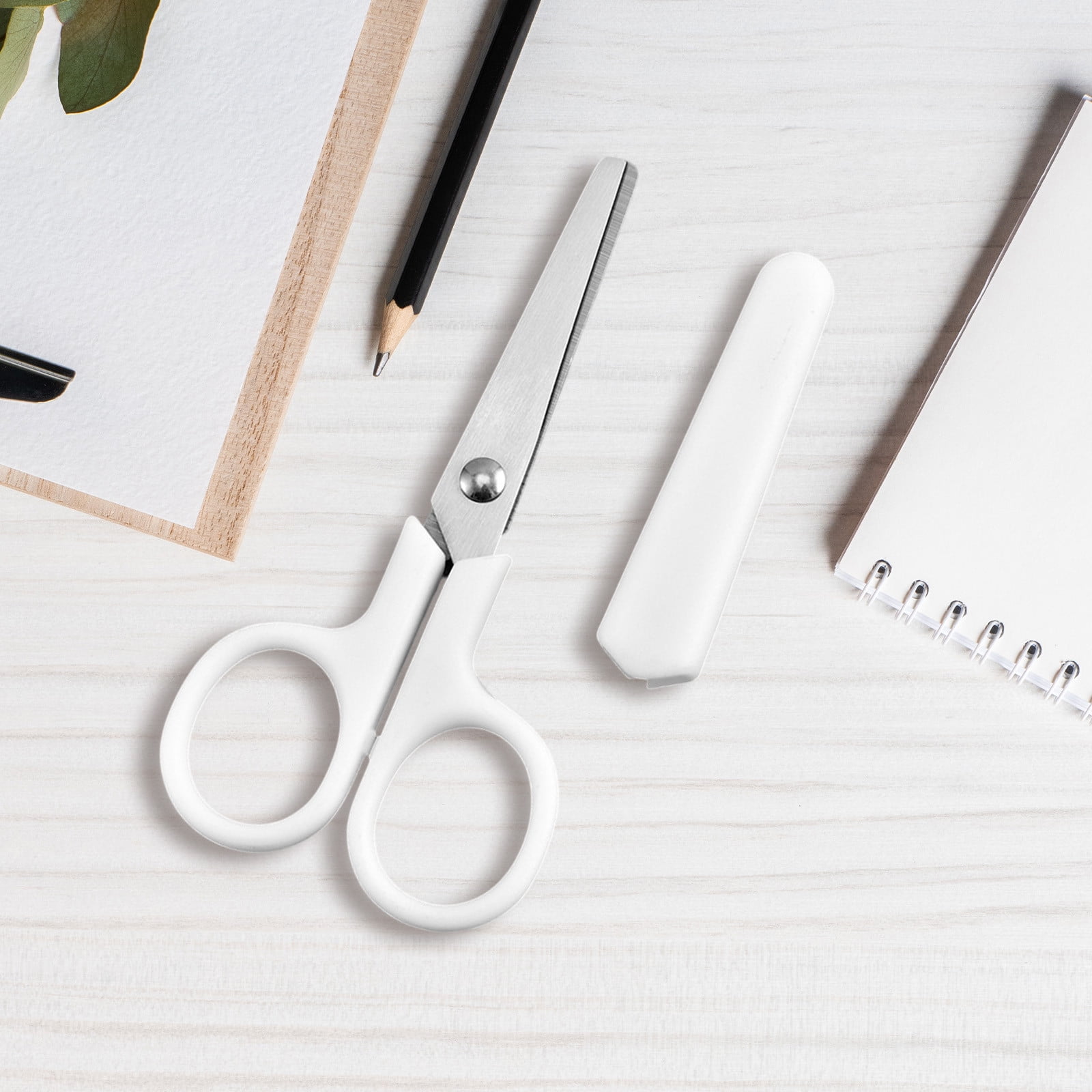 ROLKFUK ki-ds Safety Scissors with Safety Cover - White Non-Marking ...