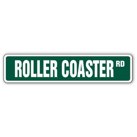 ROLLER COASTER Street Sign amusement parks fanatic magic mountain ...