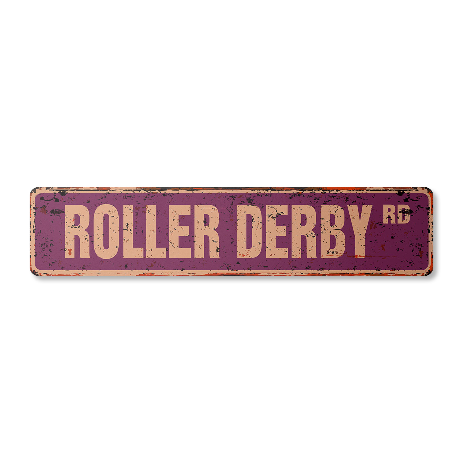 ROLLER DERBY Vintage Plastic Street Sign skating skates team rink sport ...