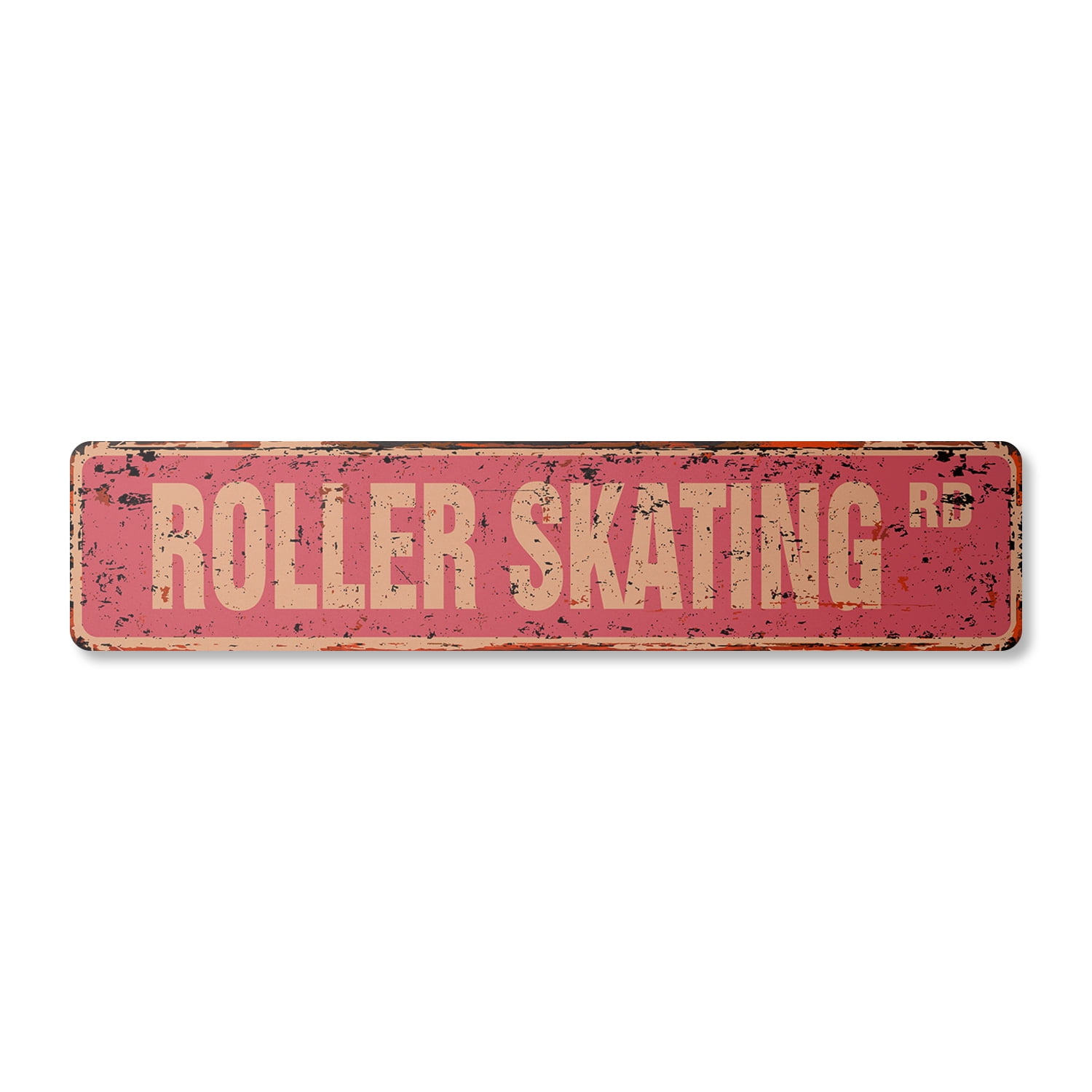 ROLLER SKATING Vintage Plastic Street Sign skater skates derby rink ...