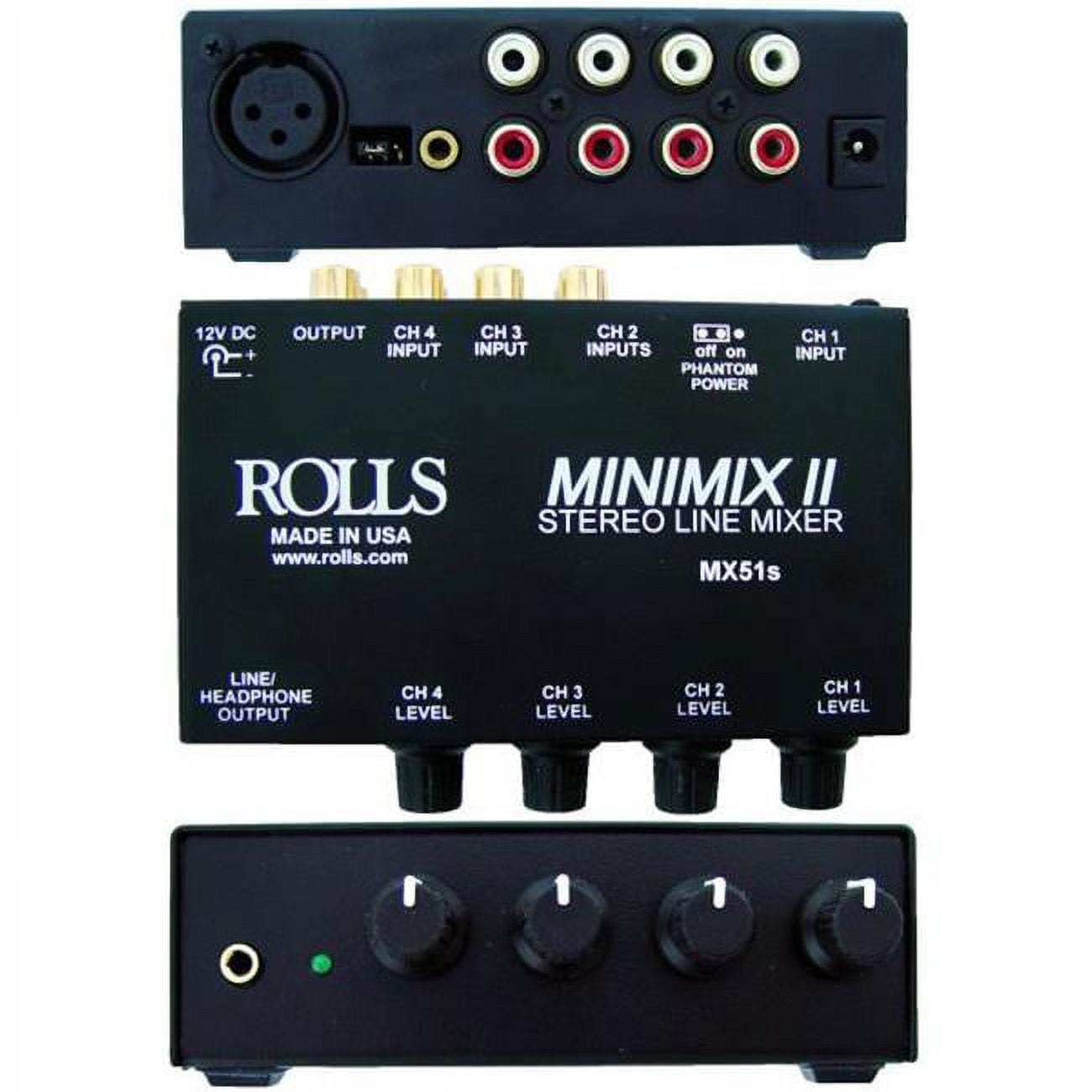 Rolls MX51S Mini Mix 2 Four-Channel Stereo Line Mixer - Walmart.com