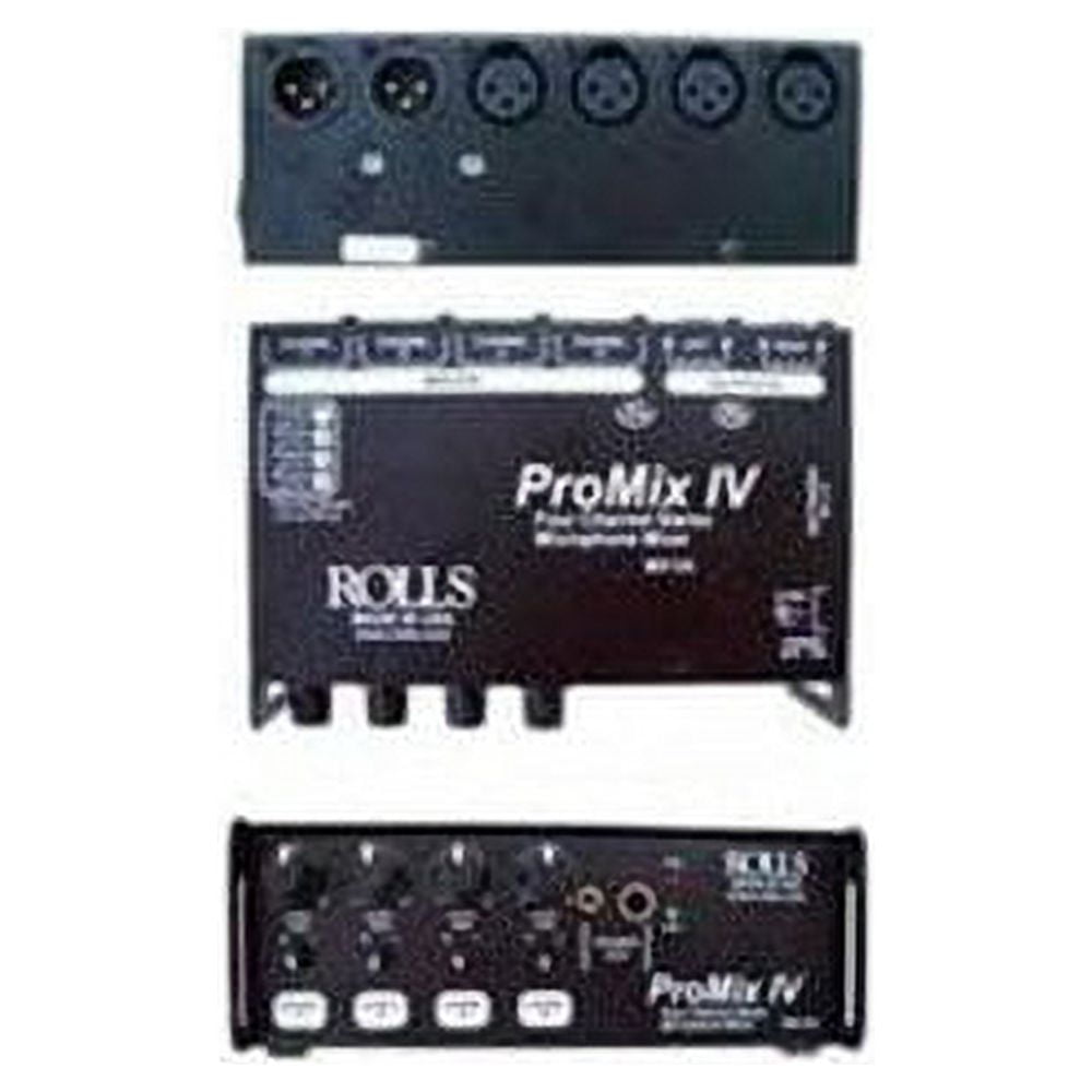 ROLLS Pro-Mix IV MX124 Audio Mixer with 4 Mic Inputs, 2 Balanced ...