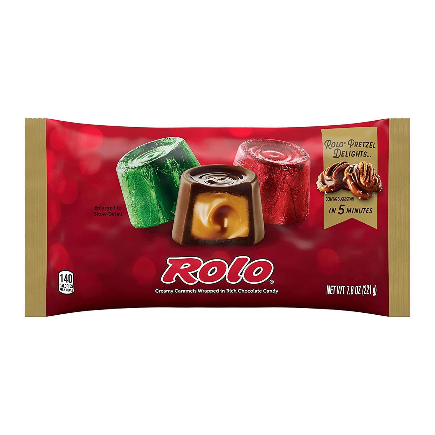 ROLO Creamy Caramels Wrapped in Rich Chocolate Candy, Christmas, 7.8 oz ...