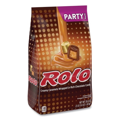 ROLO Party Pack Creamy Caramels Wrapped in Rich Chocolate Candy, 35.6 ...