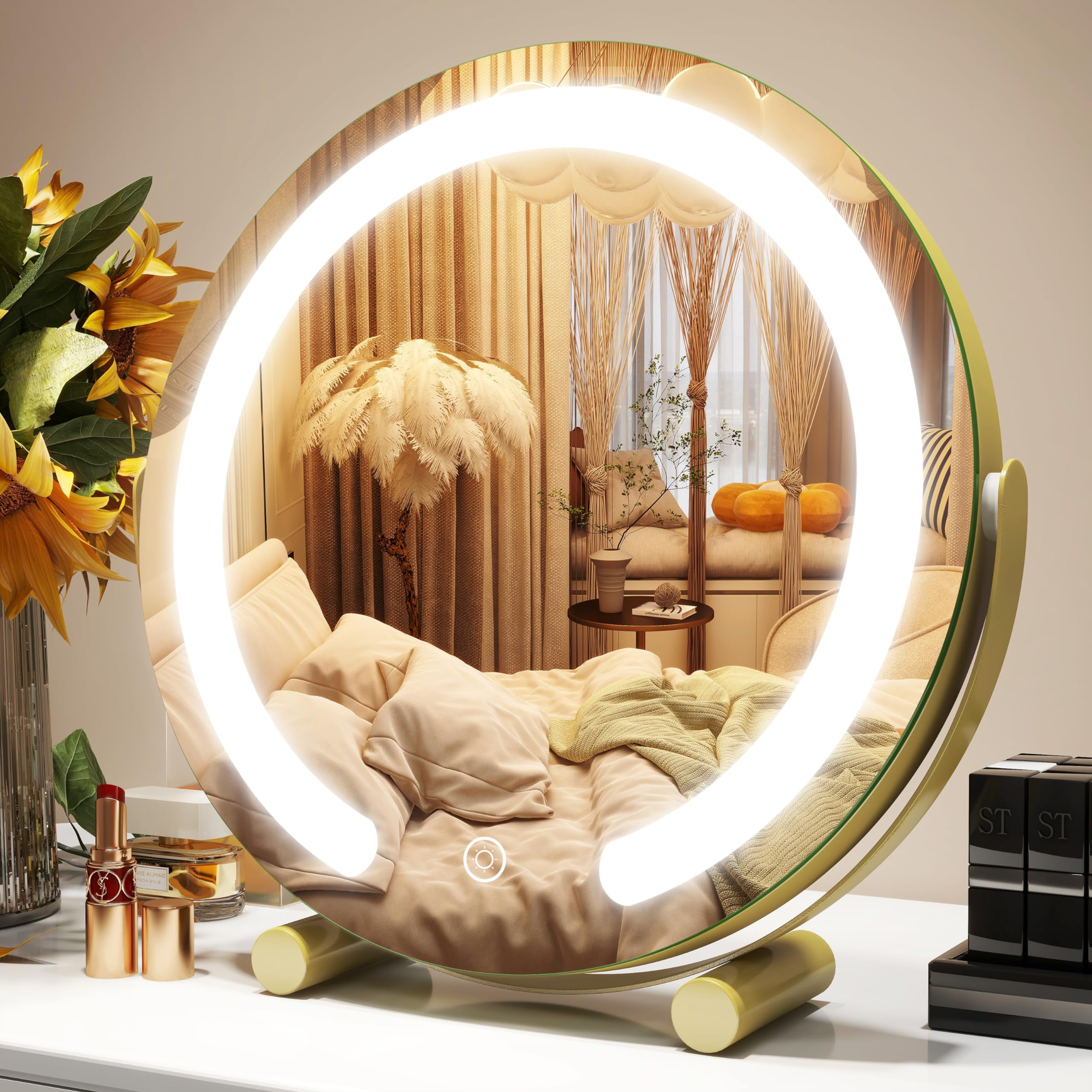 ROLOVE Gold Vanity Mirror, OLF24 12 Inch Makeup Mirror with Lights ...