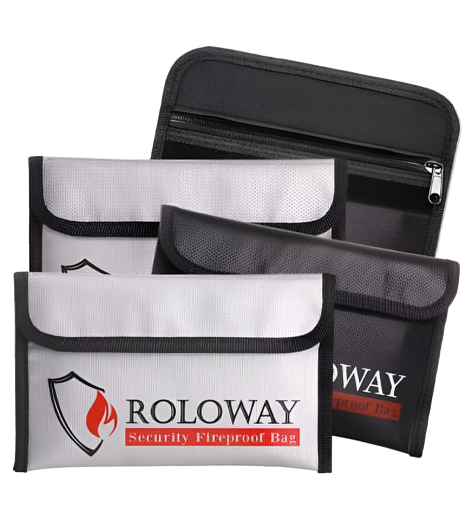 ROLOWAY Fireproof & Waterproof Wallet with Zipper for Documents, Cash ...