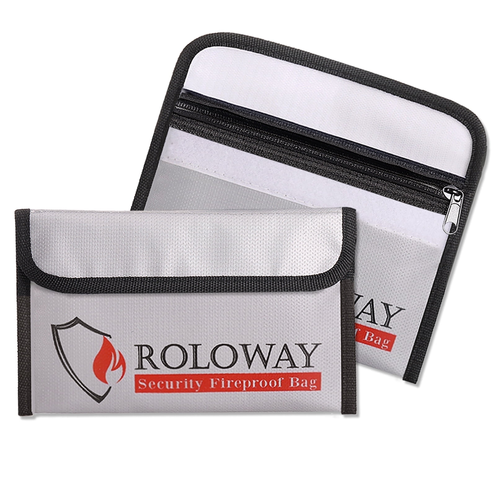 ROLOWAY Small Fireproof Bag (5 x 8 inches), Non-Itchy Fireproof Money ...