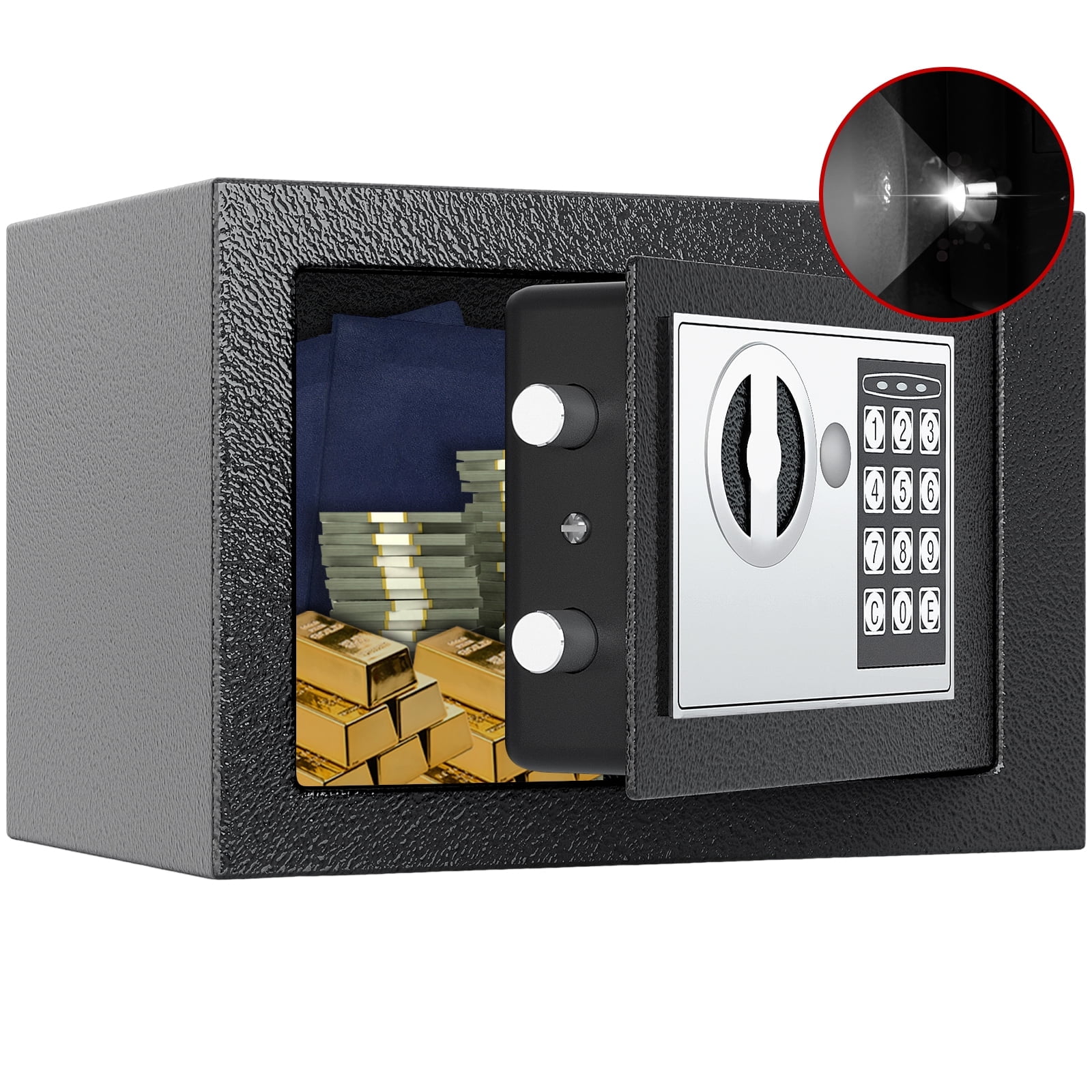 ROLOWAY Steel Money Box with Keys for Home,Security Lock Box Fireproof ...