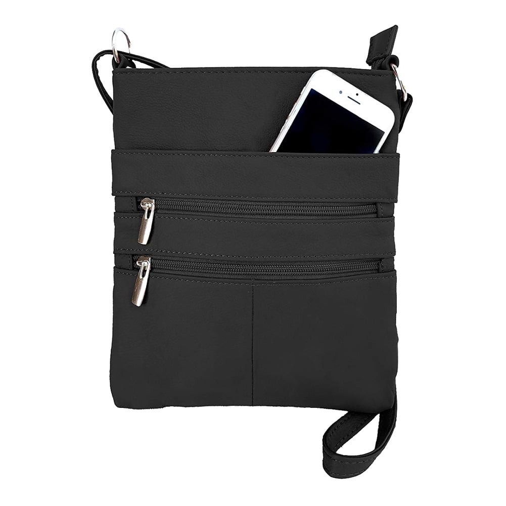 Roma Leathers Mini Body Bag with Multiple Pockets & Adjustable Shoulder ...