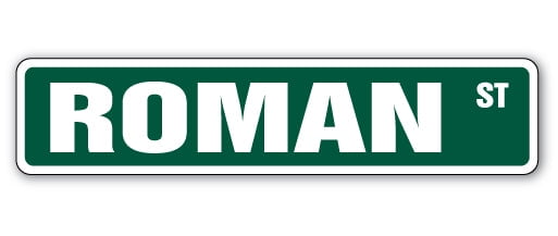 ROMAN Street Sign Childrens Name Room Sign | Indoor/Outdoor | 30" Wide ...