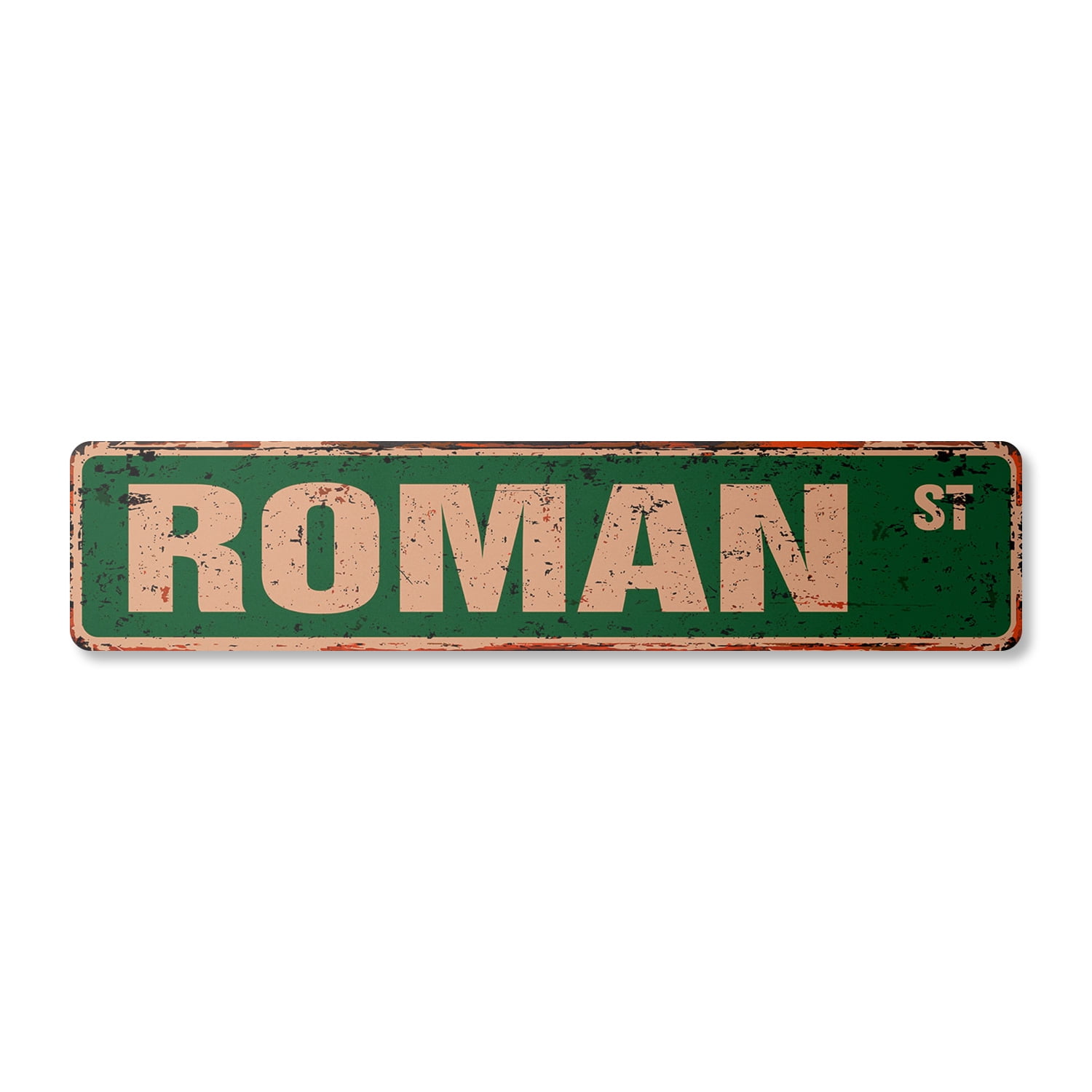 ROMAN Vintage Aluminum Street Sign Childrens Name Room Metal Sign ...