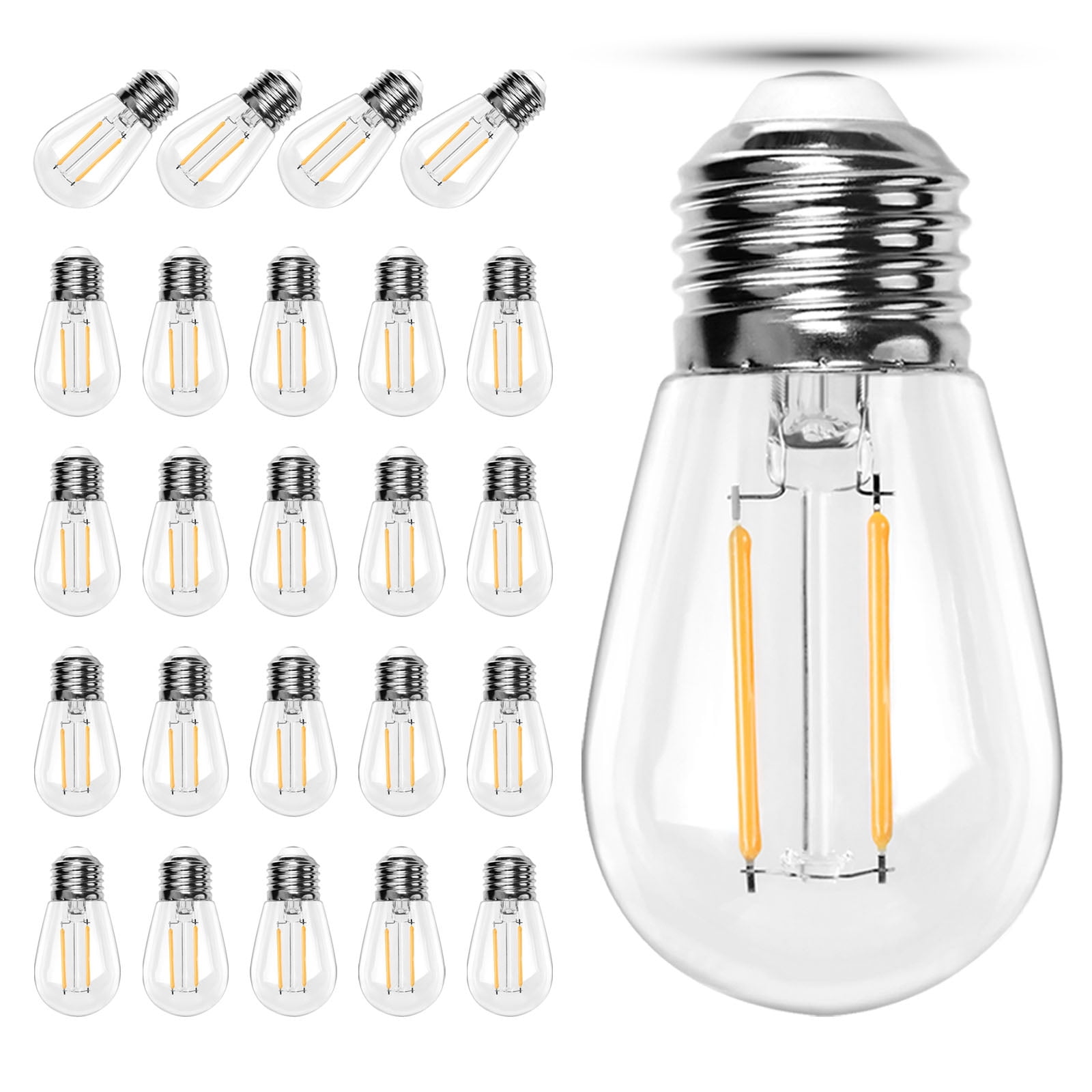 ROMANJOY 25 Pack S14 LED Replacement Bulbs, Shatterproof String Light ...