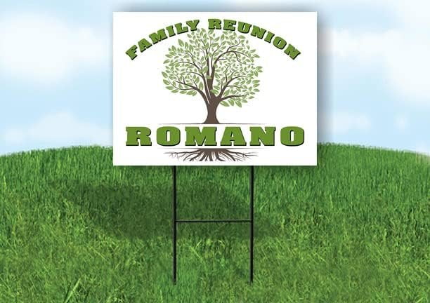 ROMANO FAMILY REUNION GR TREE 18 in x 24 in Yard Sign Road Sign with ...