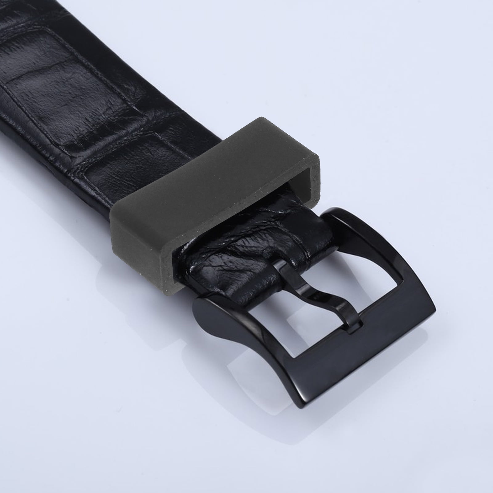 ROMANSENTIAL 10Set Watch Strap Ring Black Silicone for Wristwatches Daily Use Retaining Loops ...