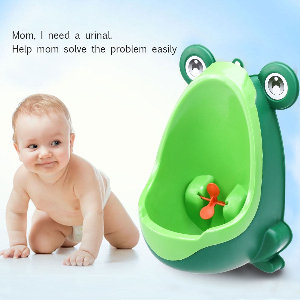 ROMANSENTIAL 1Pack Durable PP Plastic Frog Shape Green Potty Training ...