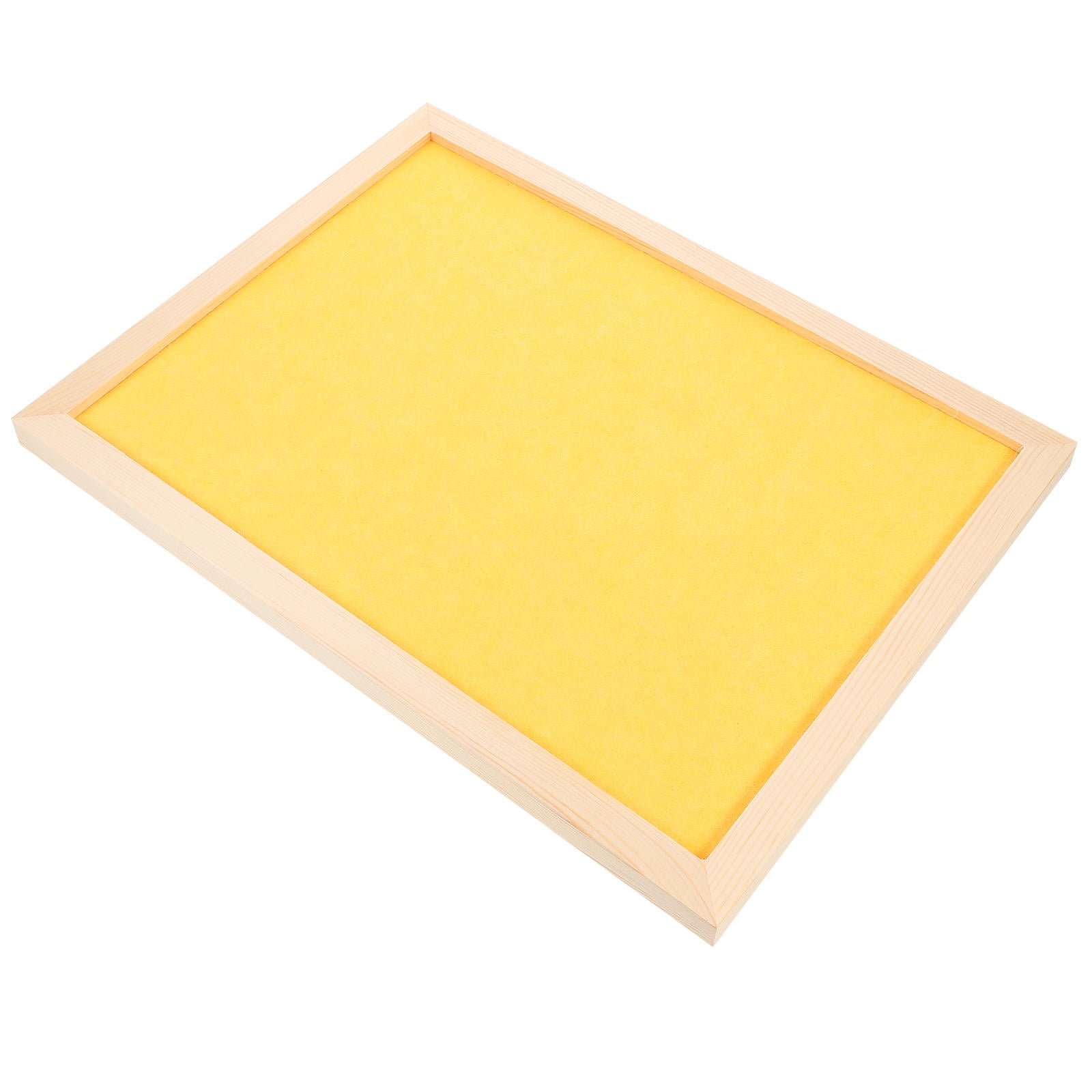 ROMANSENTIAL 1Pcs DIY Message Board Yellow Wood Felt Cloth Rectangular ...