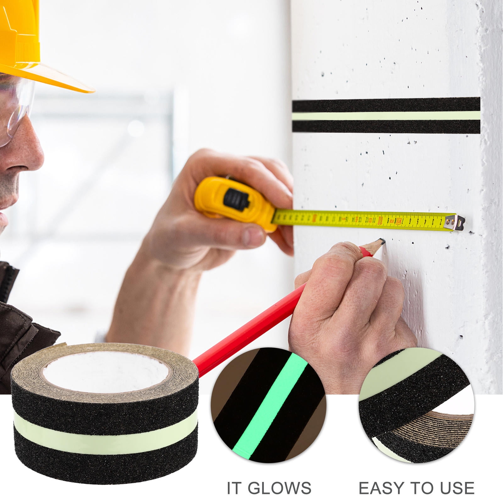 ROMANSENTIAL 1Pcs Reflector Tape Warning for Stairs Driveways Assorted ...