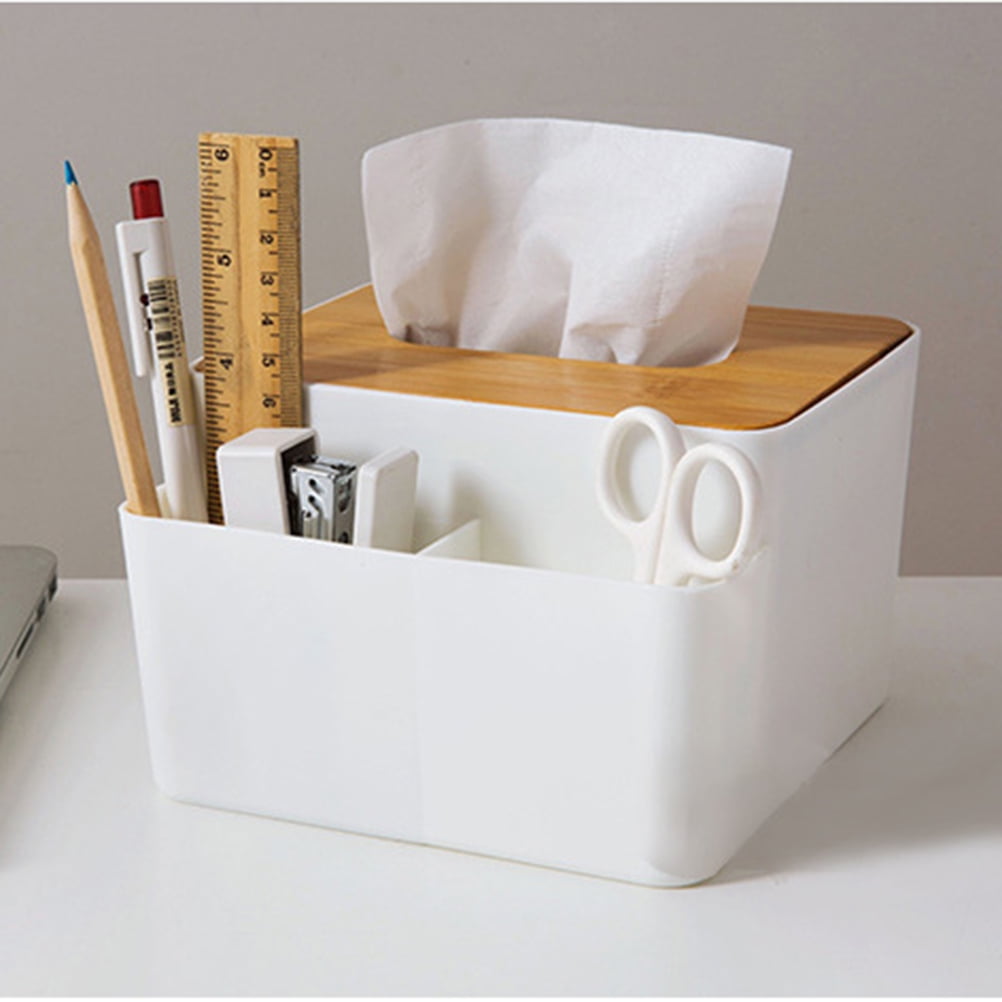 ROMANSENTIAL 1Pcs Tissue Holder White Plastic Rectangular Design For ...