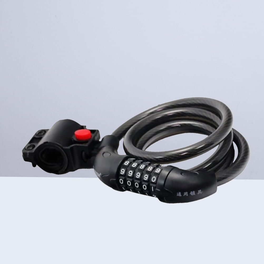 ROMANSENTIAL 1Set Cable Combination Lock 5Digit Password Steel for Bicycle Motorcycle Scooter ...