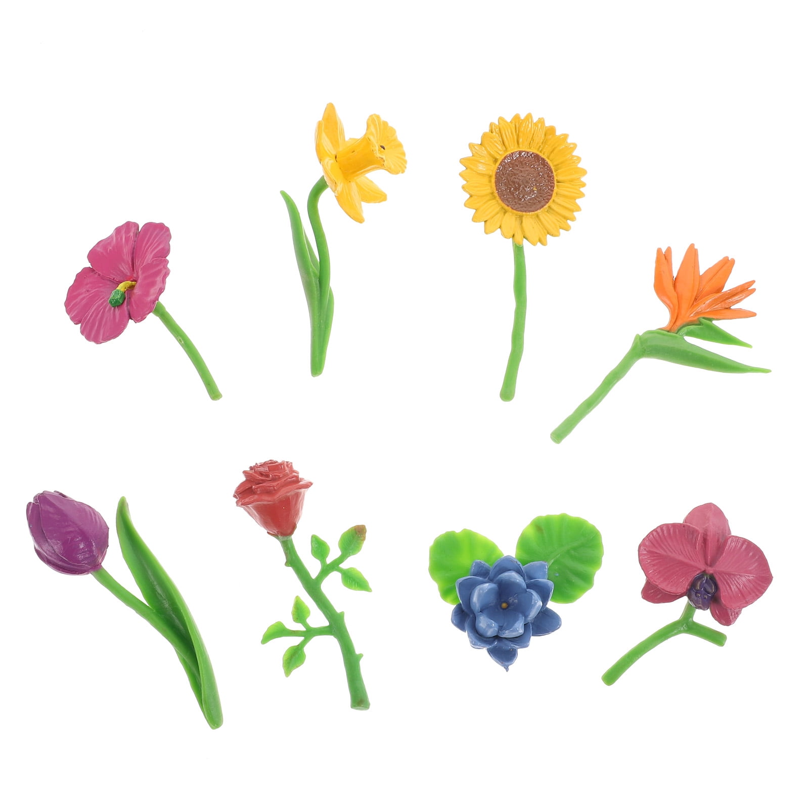 ROMANSENTIAL 1Set Mini Flower Ornaments Miniature Kit Assorted Color ...