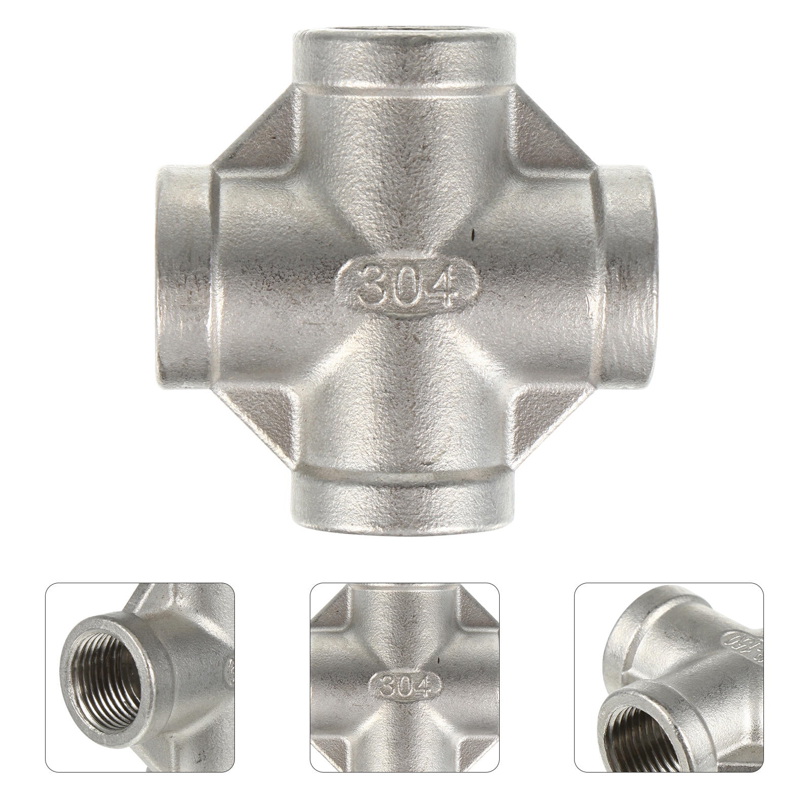 ROMANSENTIAL 1Set Silver Four Way Joint Connector For Flexible Pipe ...