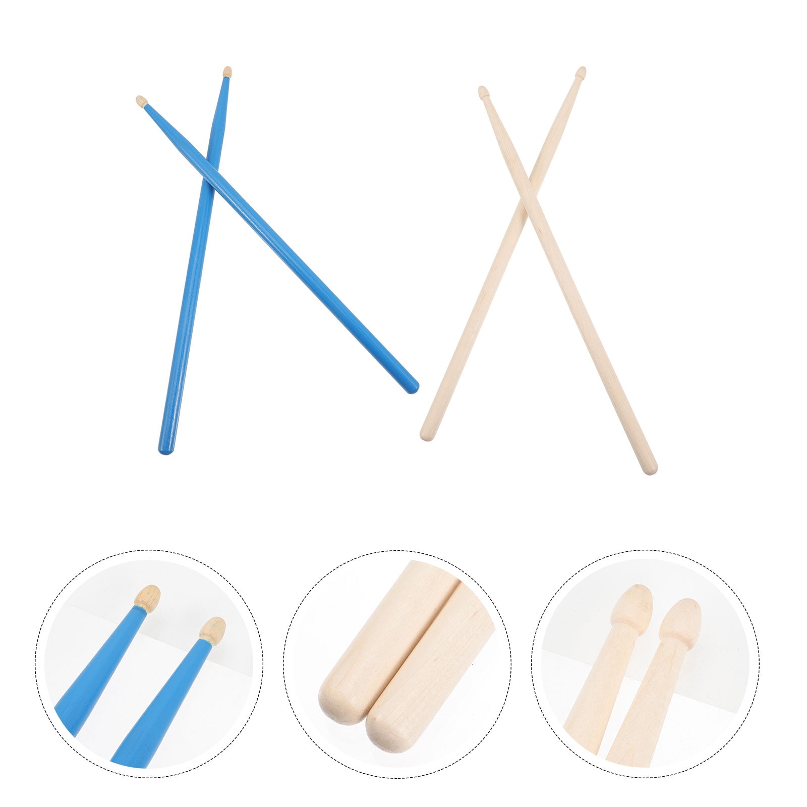 ROMANSENTIAL 2 Pairs Drum Sticks Bulk for Amateur Drummers and .98X0 ...