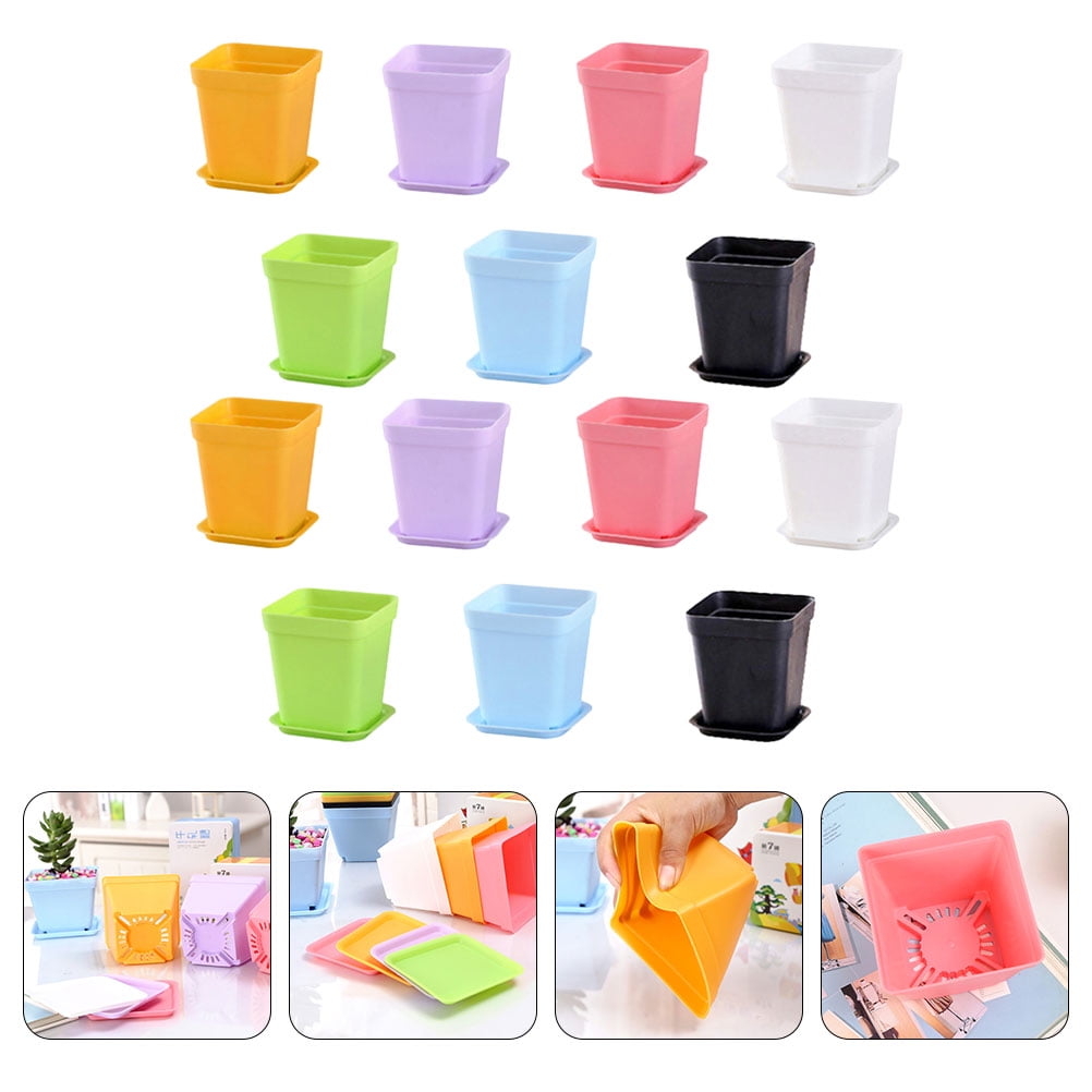 ROMANSENTIAL 20 Sets Assorted Color Flower Pots for Office Decoration ...
