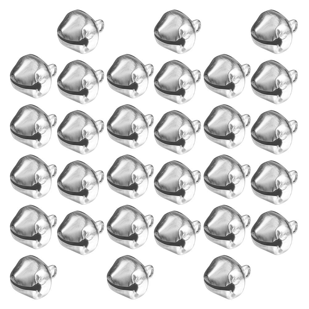 ROMANSENTIAL 200Pcs Tiny Craft Bells in Silver Hollow Iron for DIY ...