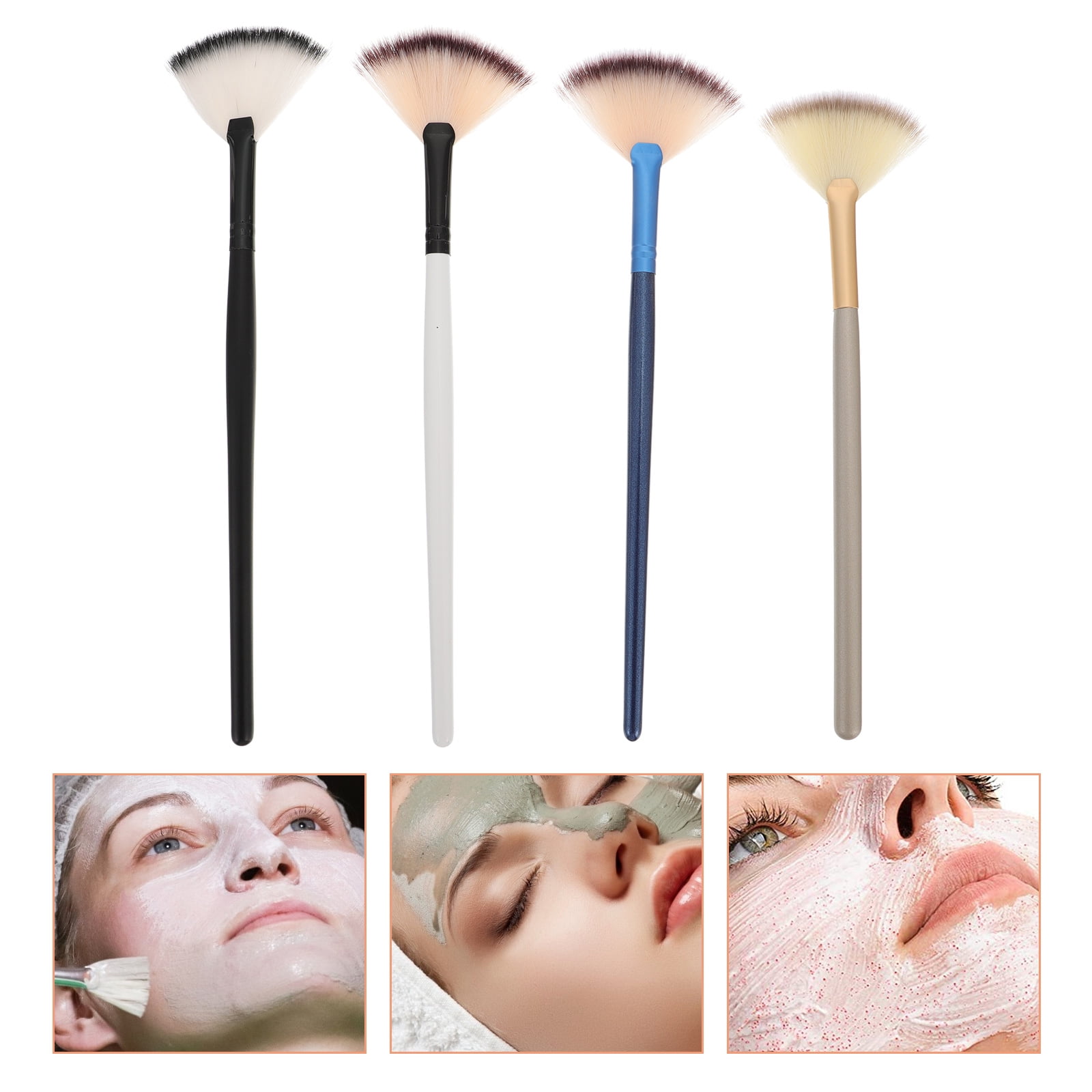 ROMANSENTIAL 2Pack Fan Applicator Brush for Highlighter Application and ...